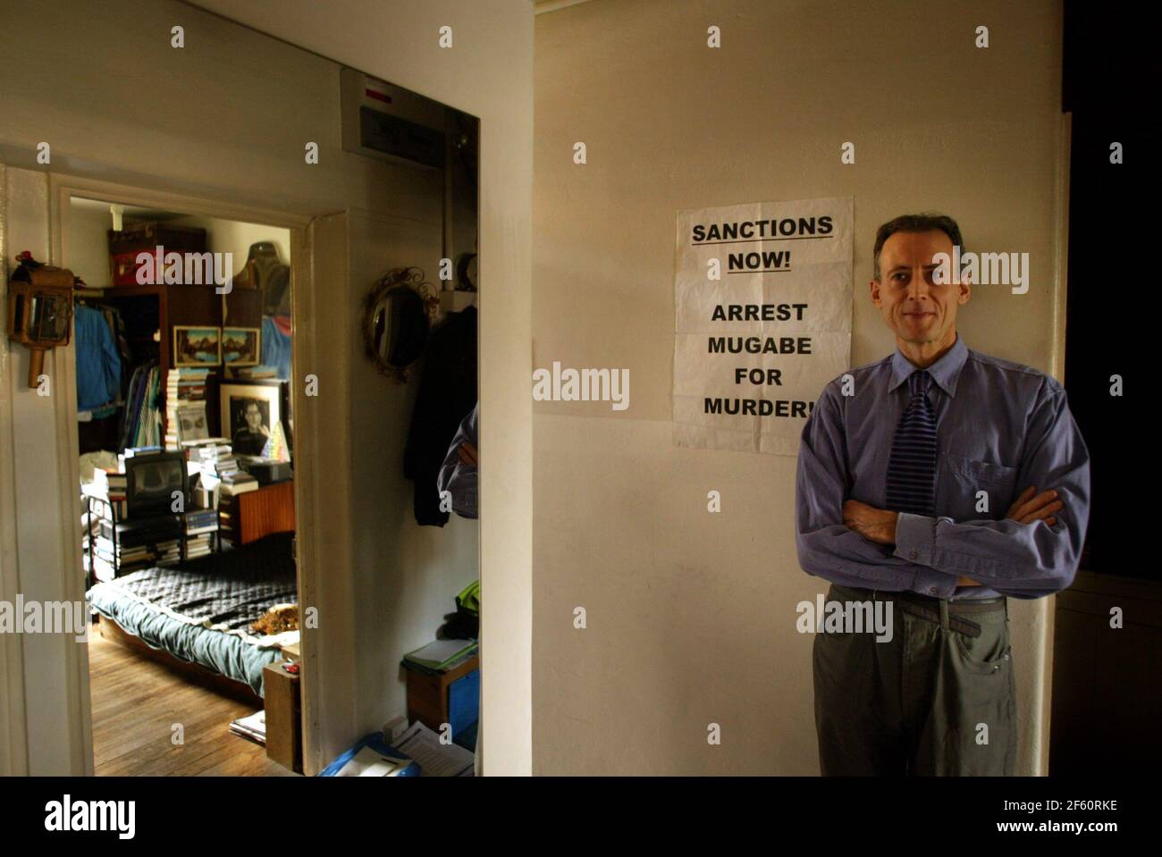 Peter Tatchell at home in south Londonpic David Sandison 27/1/2006 ...