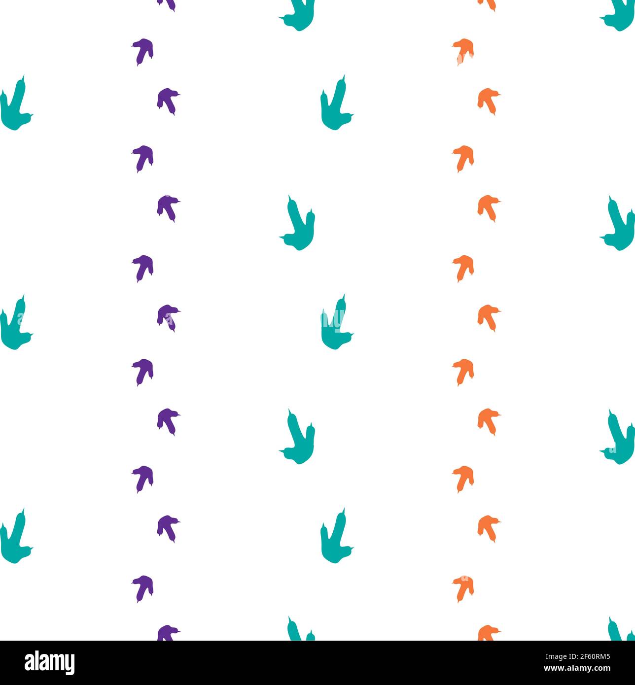 Dinosaur footprint tracks. Minimal color seamless pattern. Background ...