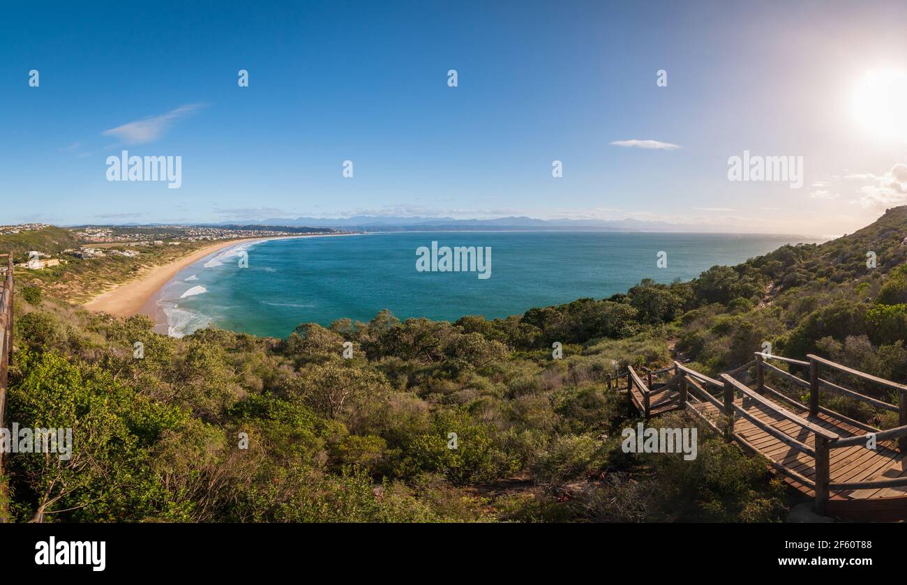 Panoram scenic view of Plettenberg Bay with Solar Beach, Sanctuary ...