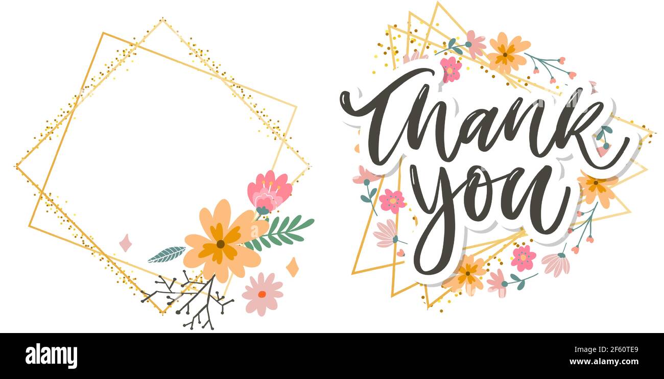 Cute Thank You Script Card Stock Vector Image & Art - Alamy