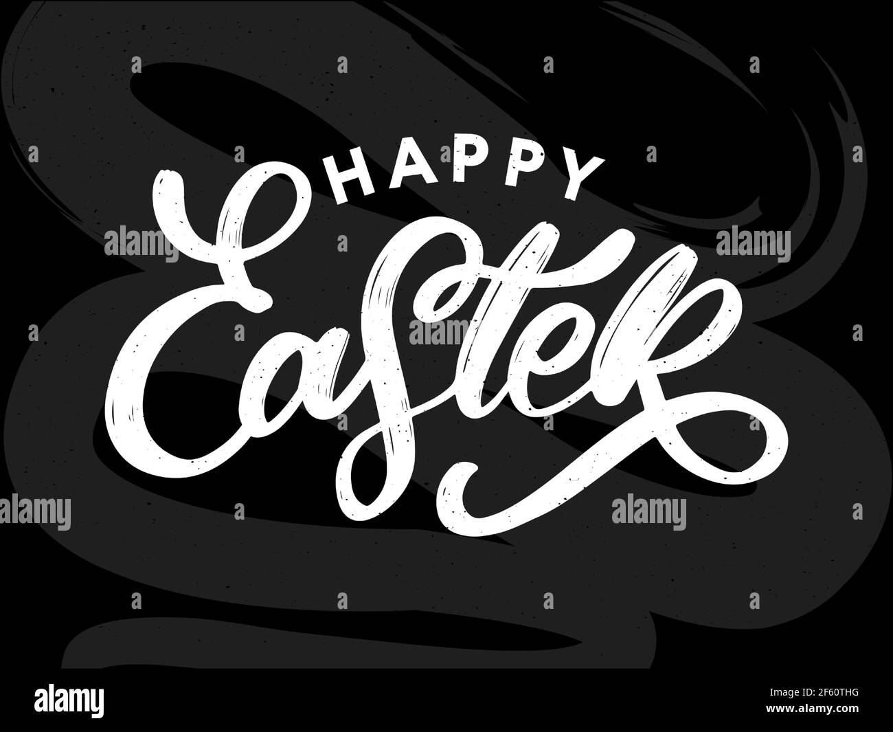 Happy Easter lettering card. Hand drawn lettering poster for Easter ...
