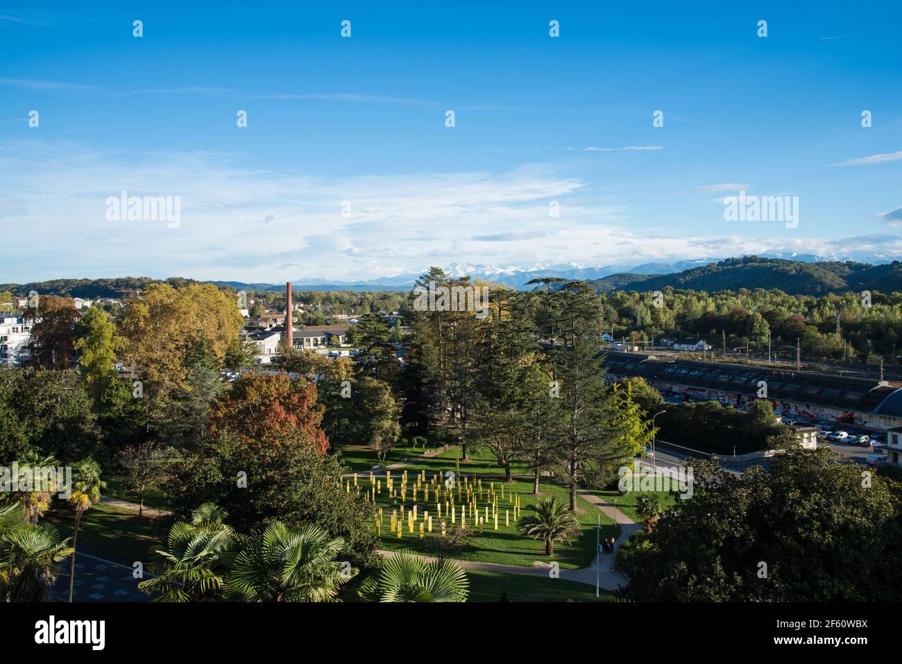Beautiful green park in French capital Pau Stock Photo - Alamy