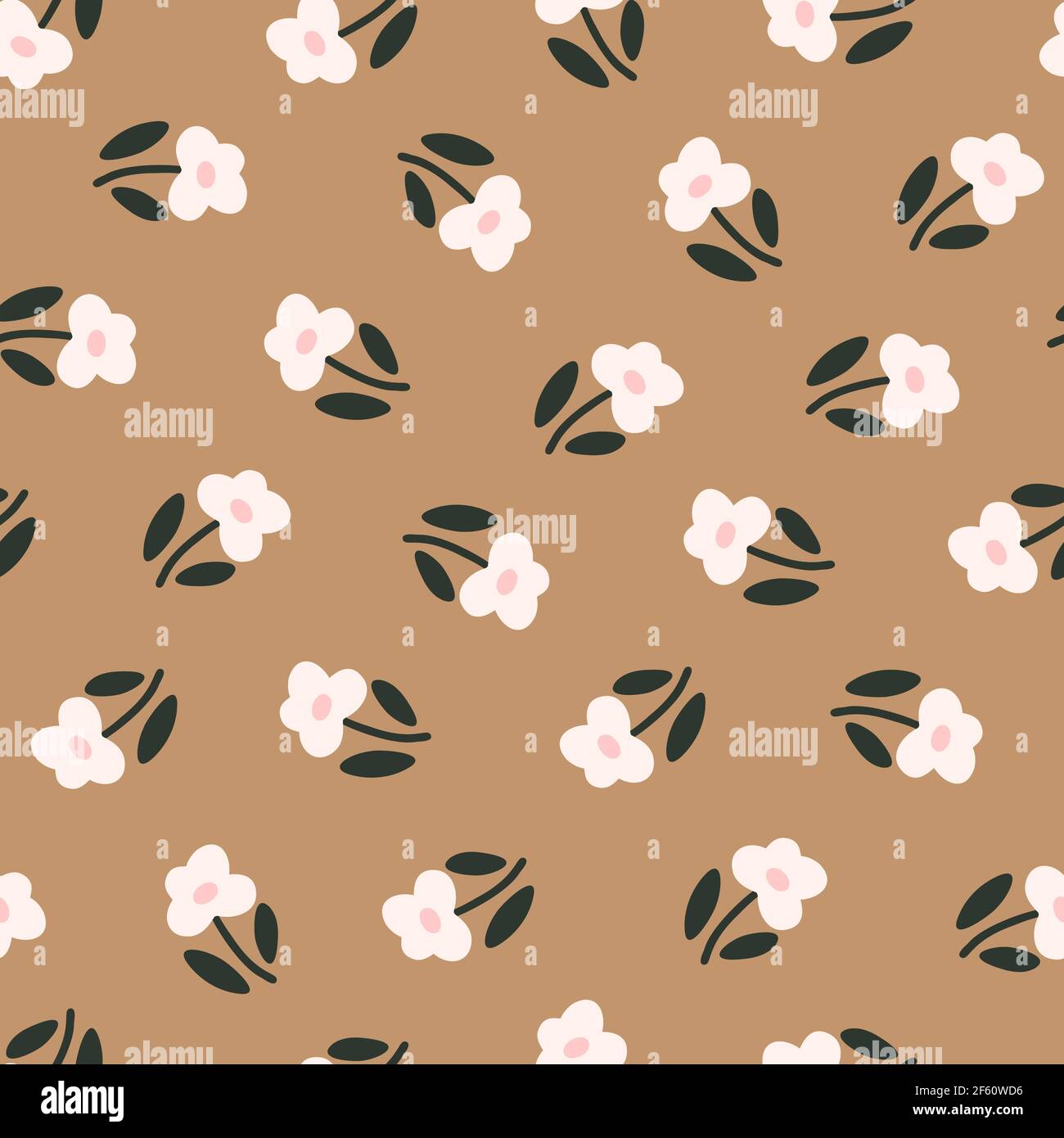 Abstract flowers seamless pattern with small floral elements ...