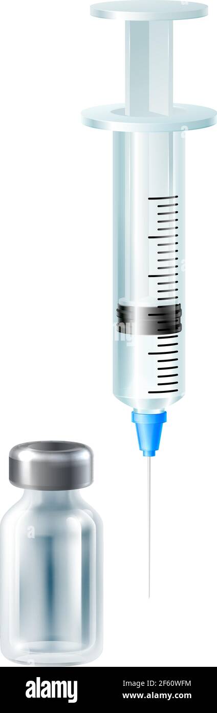 Syringe Injection Medicine Vials Medical Vaccine Stock Vector Image ...