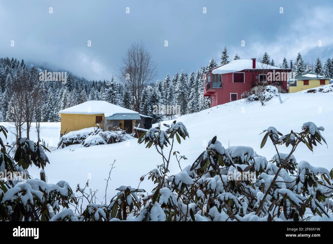 winter views from the hıdırnebi plateau in the province of trabzon ...