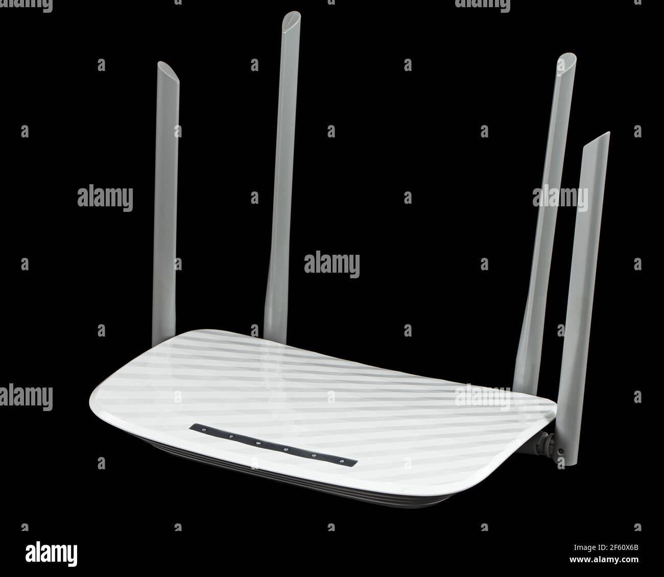 WI-FI wireless router, wireless data technology, isolated on black ...