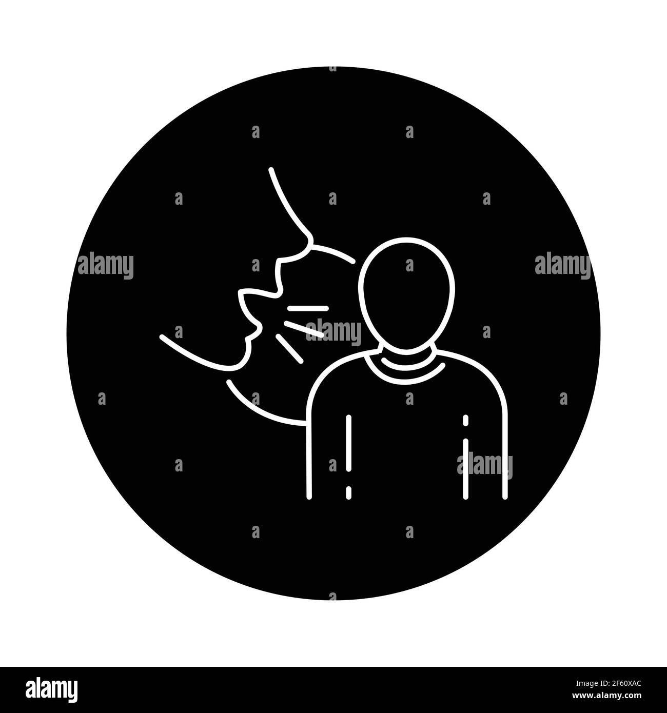 Insult black line icon. Verbal bullying. Harassment, social abuse and ...