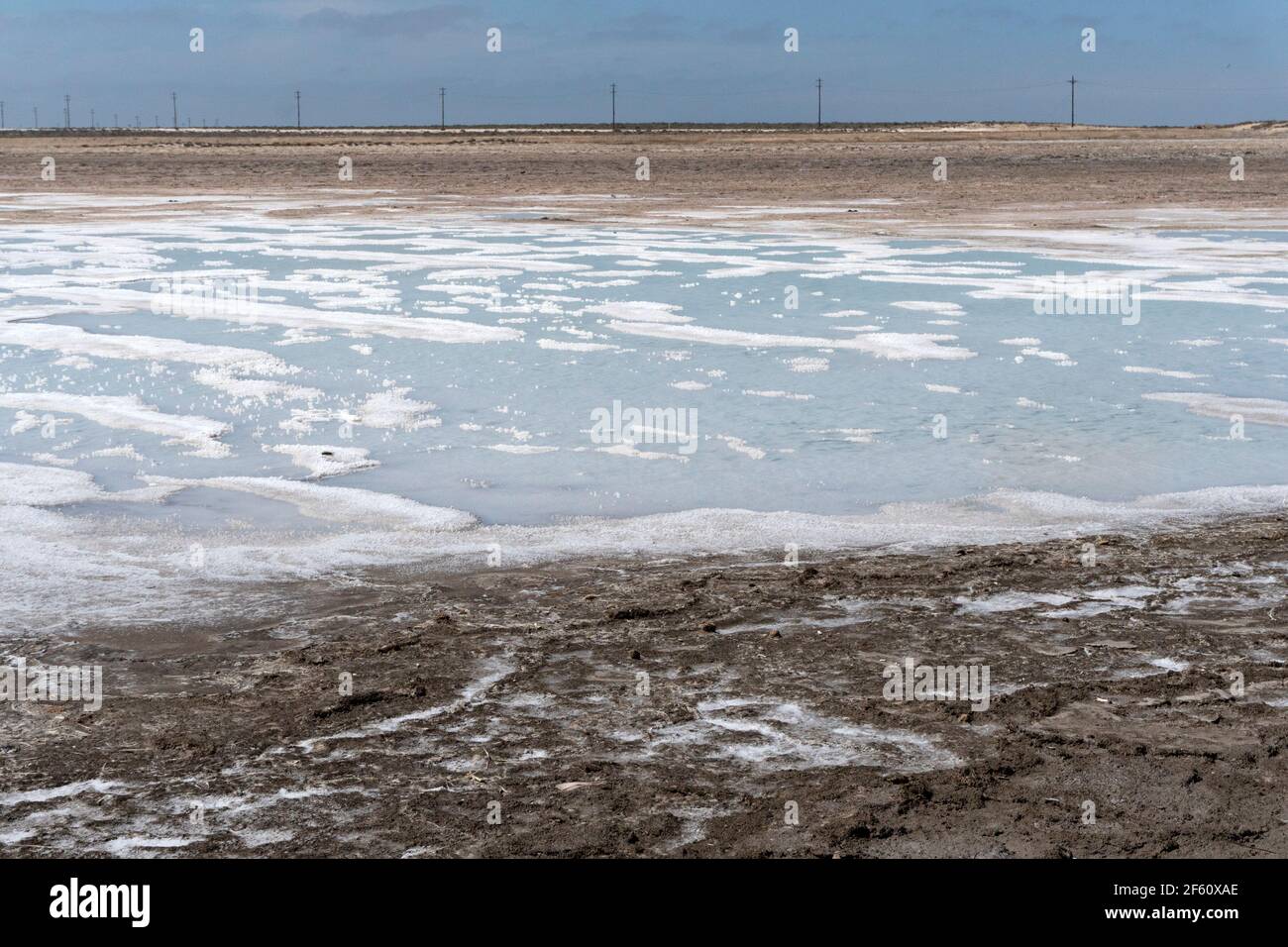 Sea salt saline factory in Baja California desert Mexico Stock Photo ...