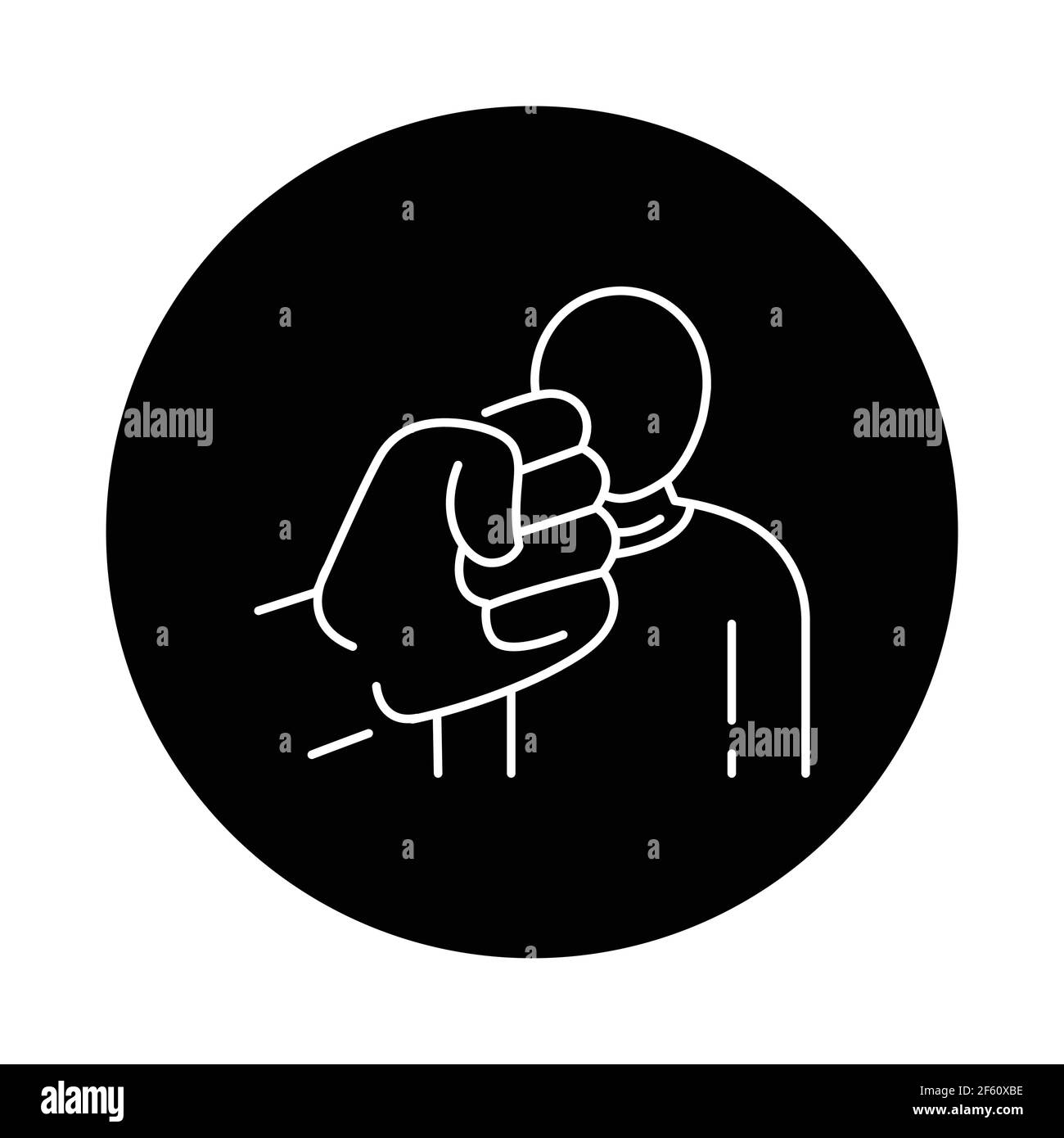 Physical Bullying Black Line Icon Harassment Beat And Violence Sign