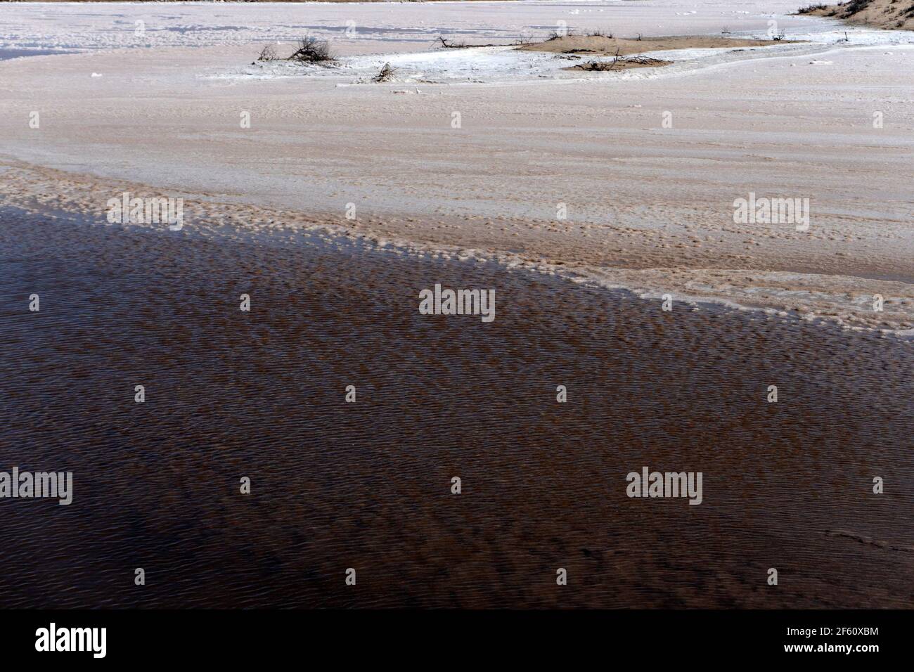 Sea salt saline factory in Baja California desert Mexico Stock Photo ...