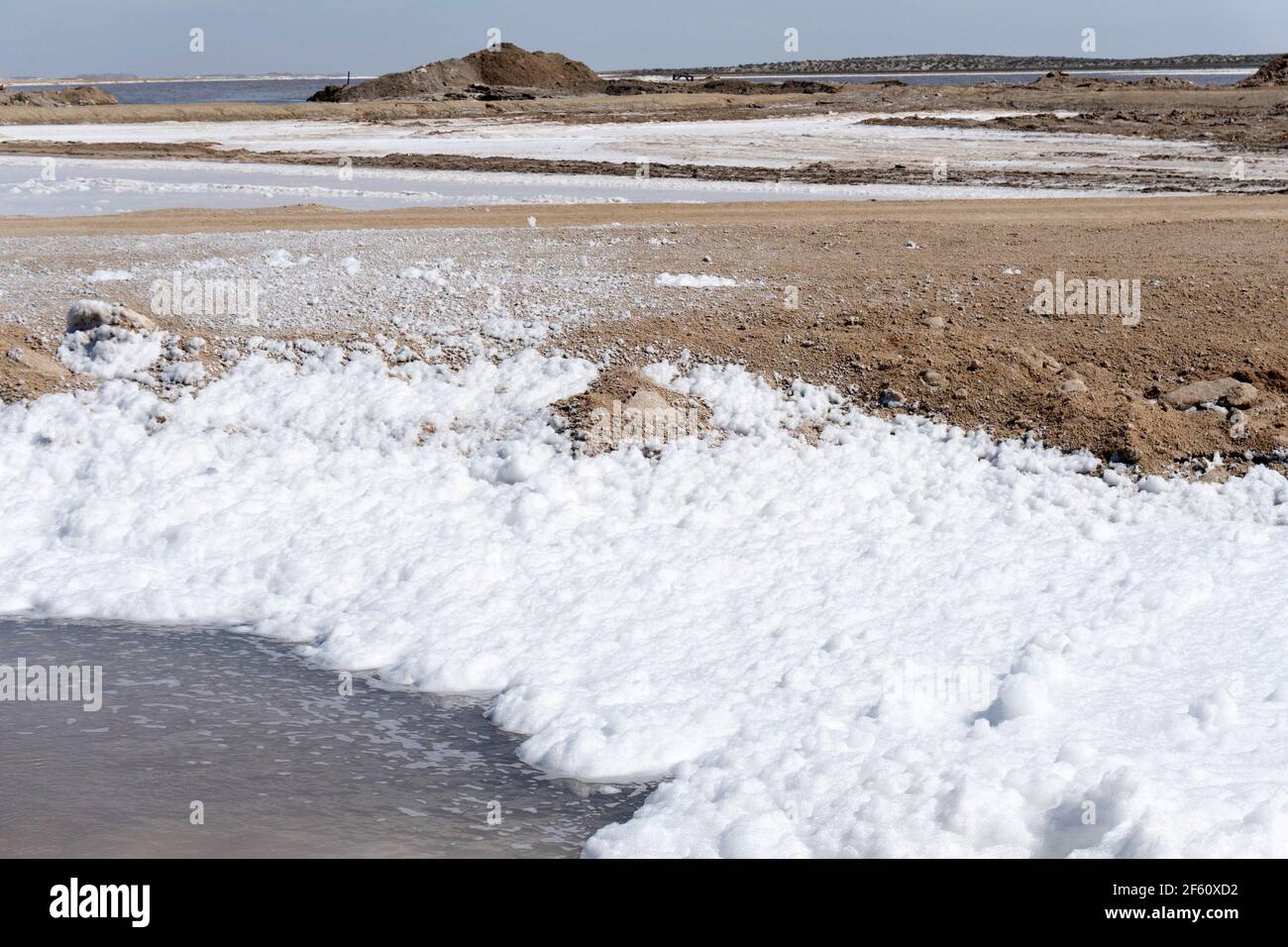 Sea salt saline factory in Baja California desert Mexico Stock Photo ...