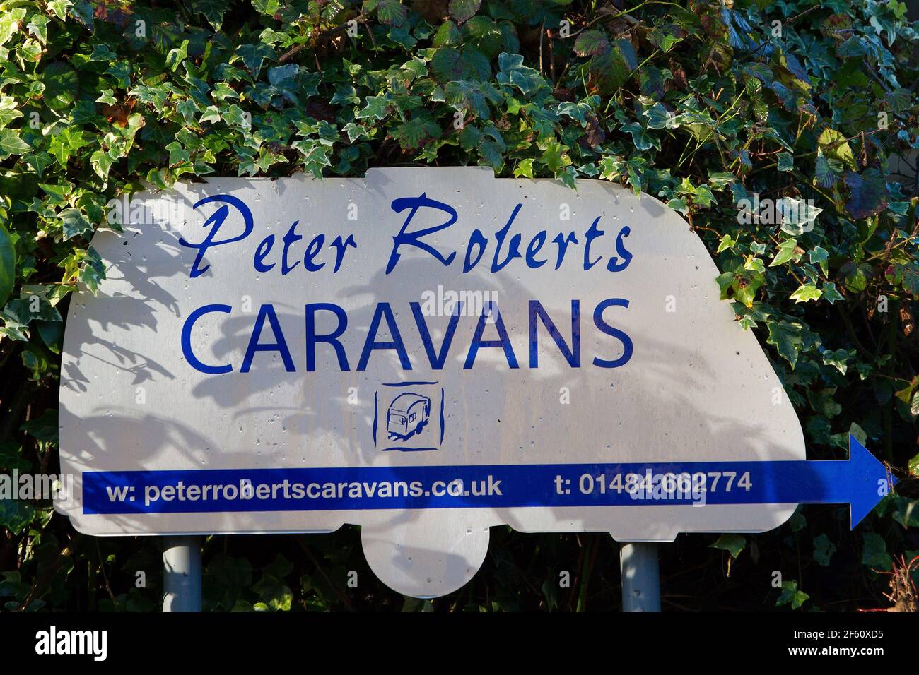 peter roberts caravans sign Stock Photo - Alamy