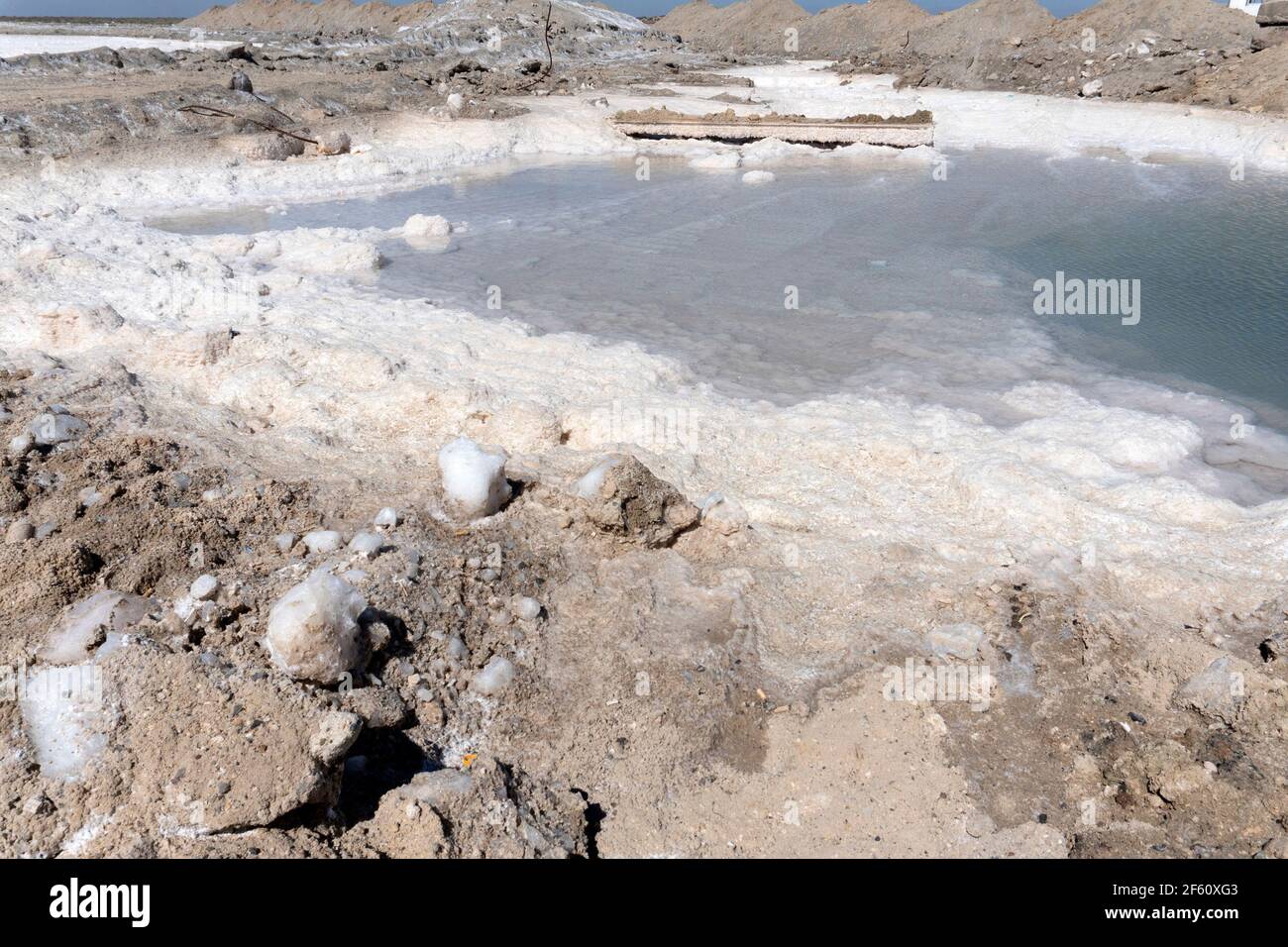 Sea salt saline factory in Baja California desert Mexico Stock Photo ...