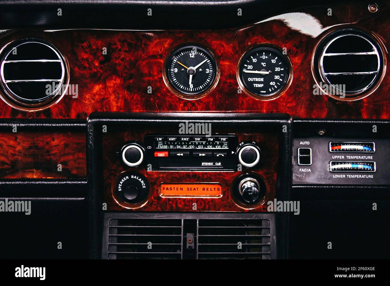 Interior dashboard of vintage car Stock Photo - Alamy