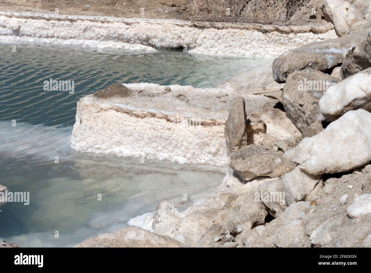 Sea salt saline factory in Baja California desert Mexico Stock Photo ...