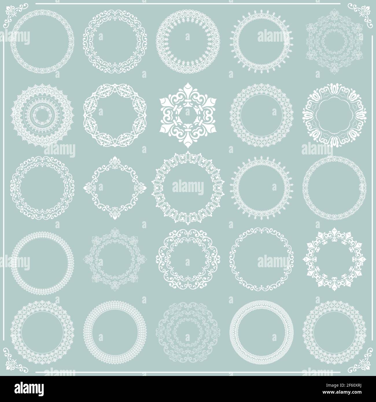 Vintage Big Set of Round Vector Patterns Stock Vector Image & Art - Alamy
