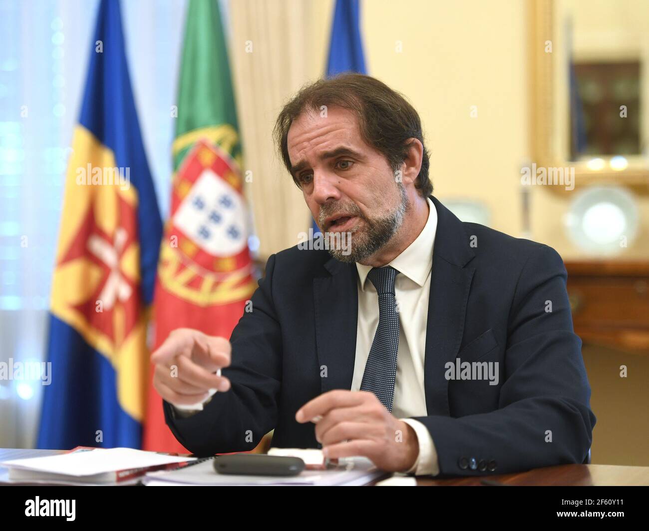 Funchal, 29-03-2021-Miguel Albuquerque president of the Regional ...