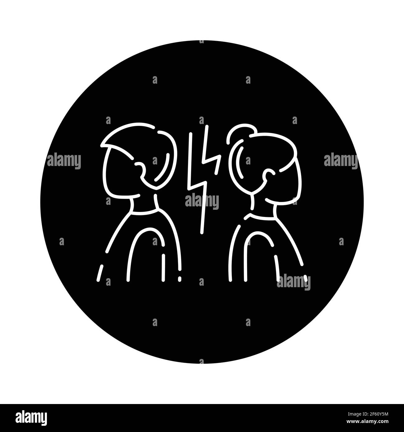 Divorce color line icon. Disagreement, relationship troubles concept ...