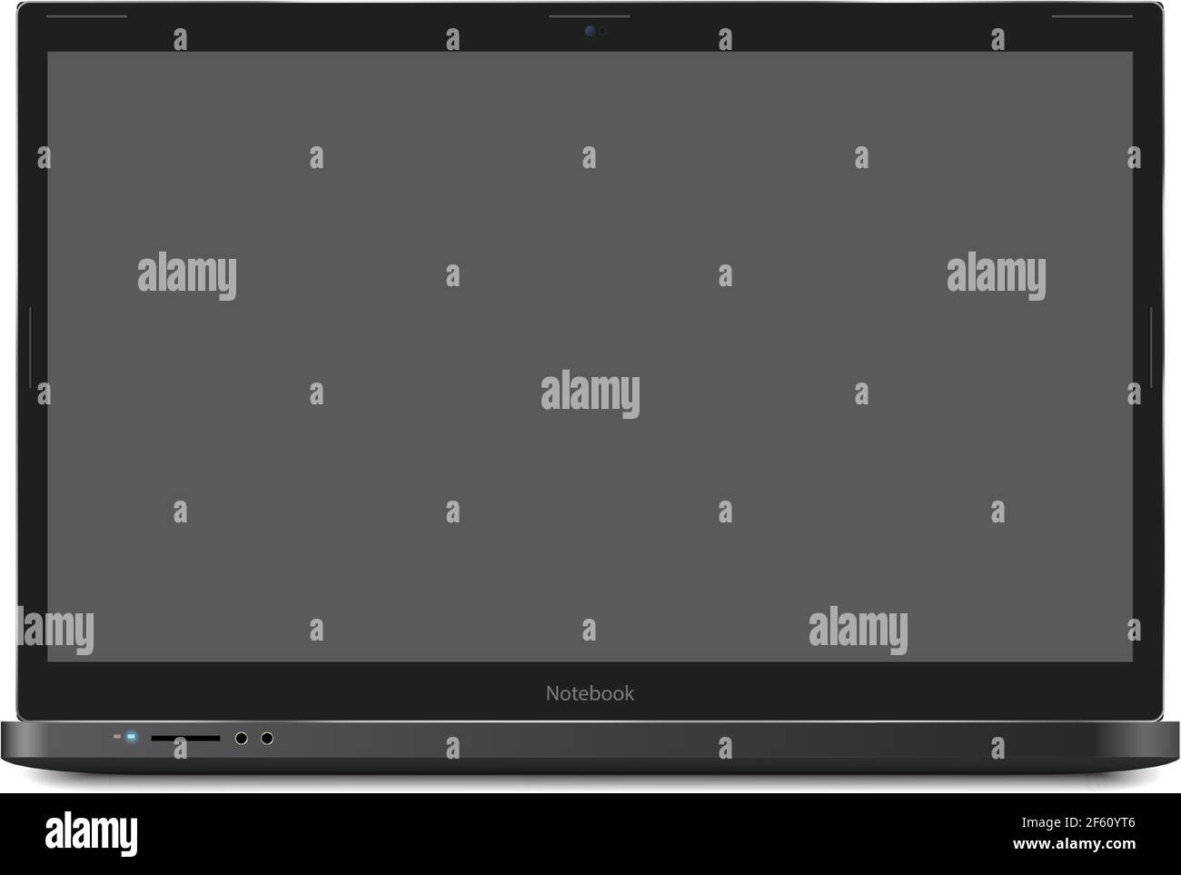 Laptop vector realistic ilustration with real size 17.3 inch screen ...