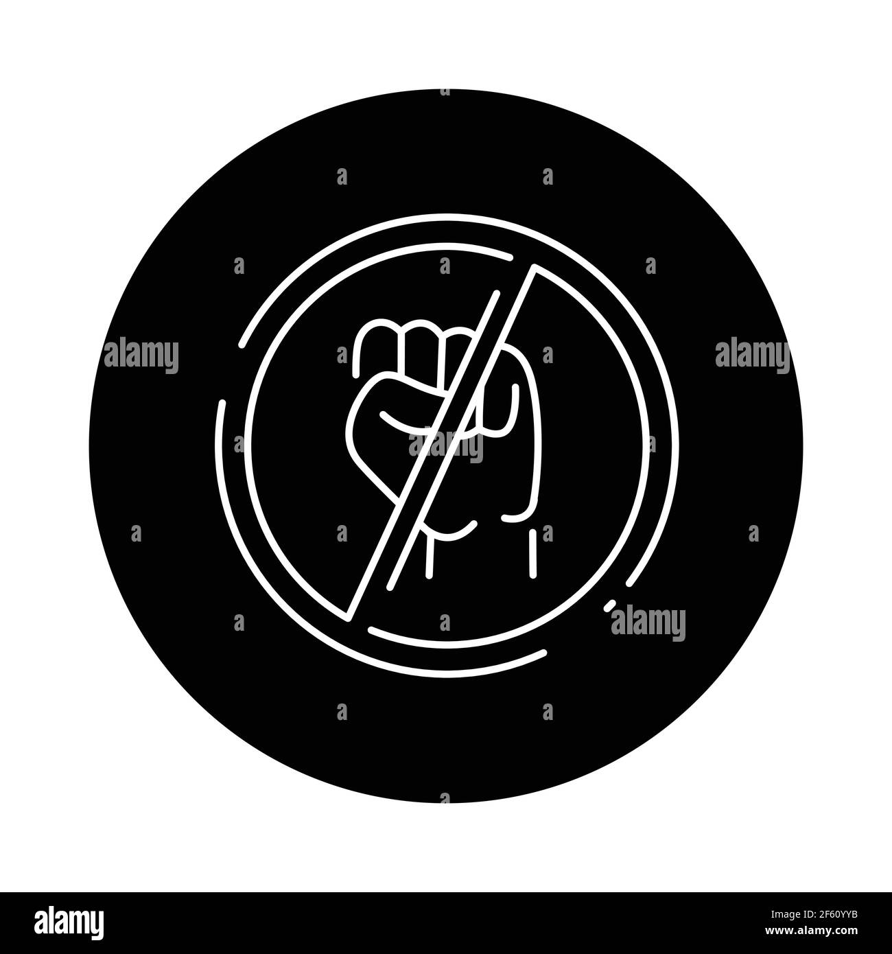 Stop violence color line icon. Protection victims bullying concept ...