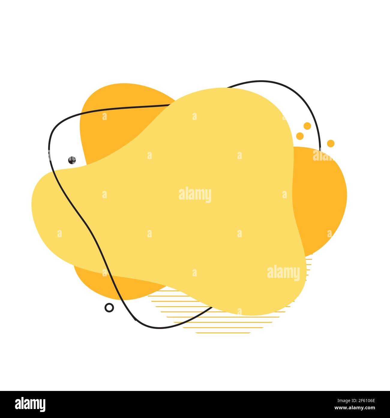Abstract flowing yellow shapes modern graphic elements. Dynamical ...
