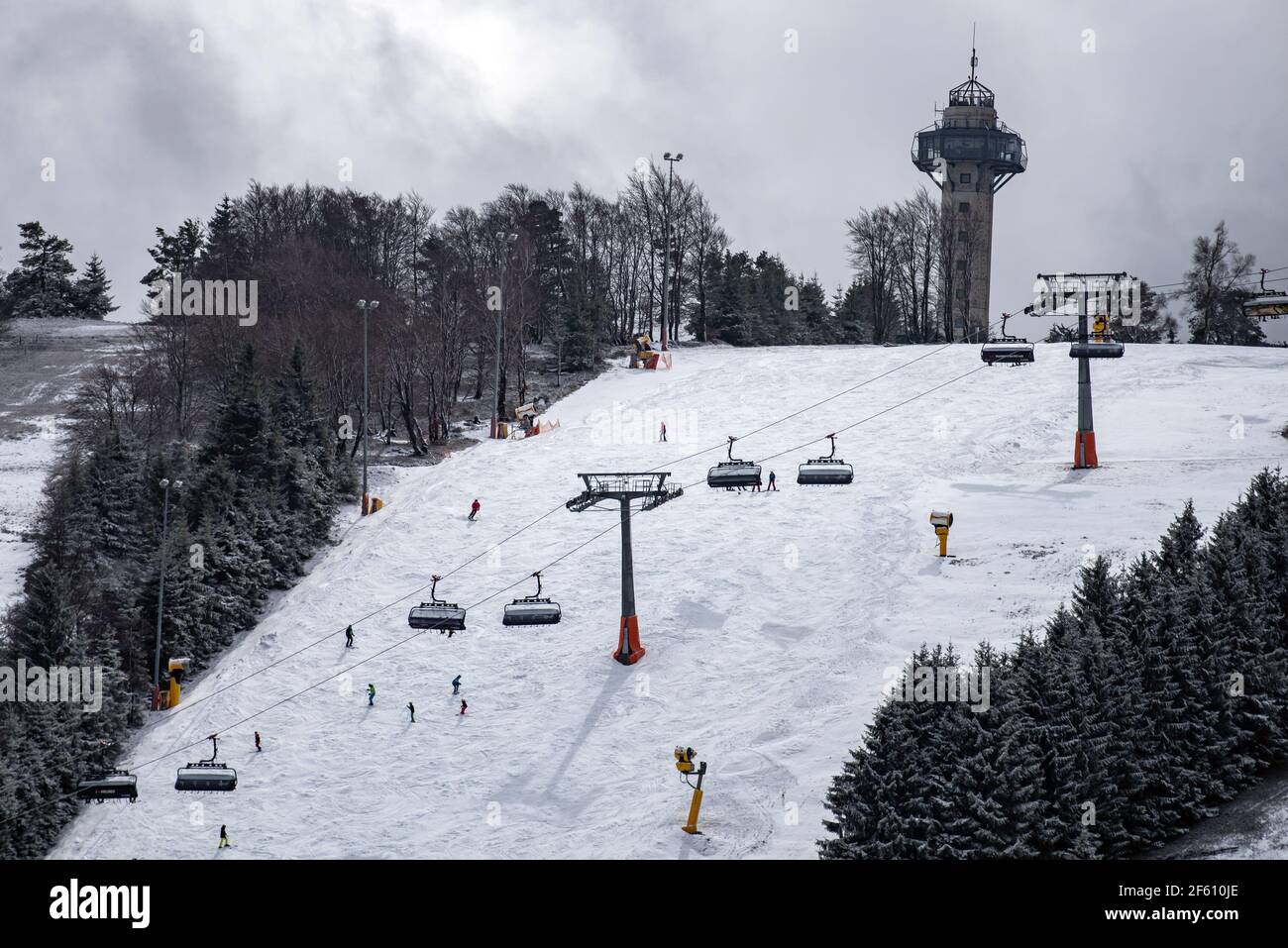 Willingen, Germany. 27th Mar, 2021. Winter sports enthusiasts on skis ...