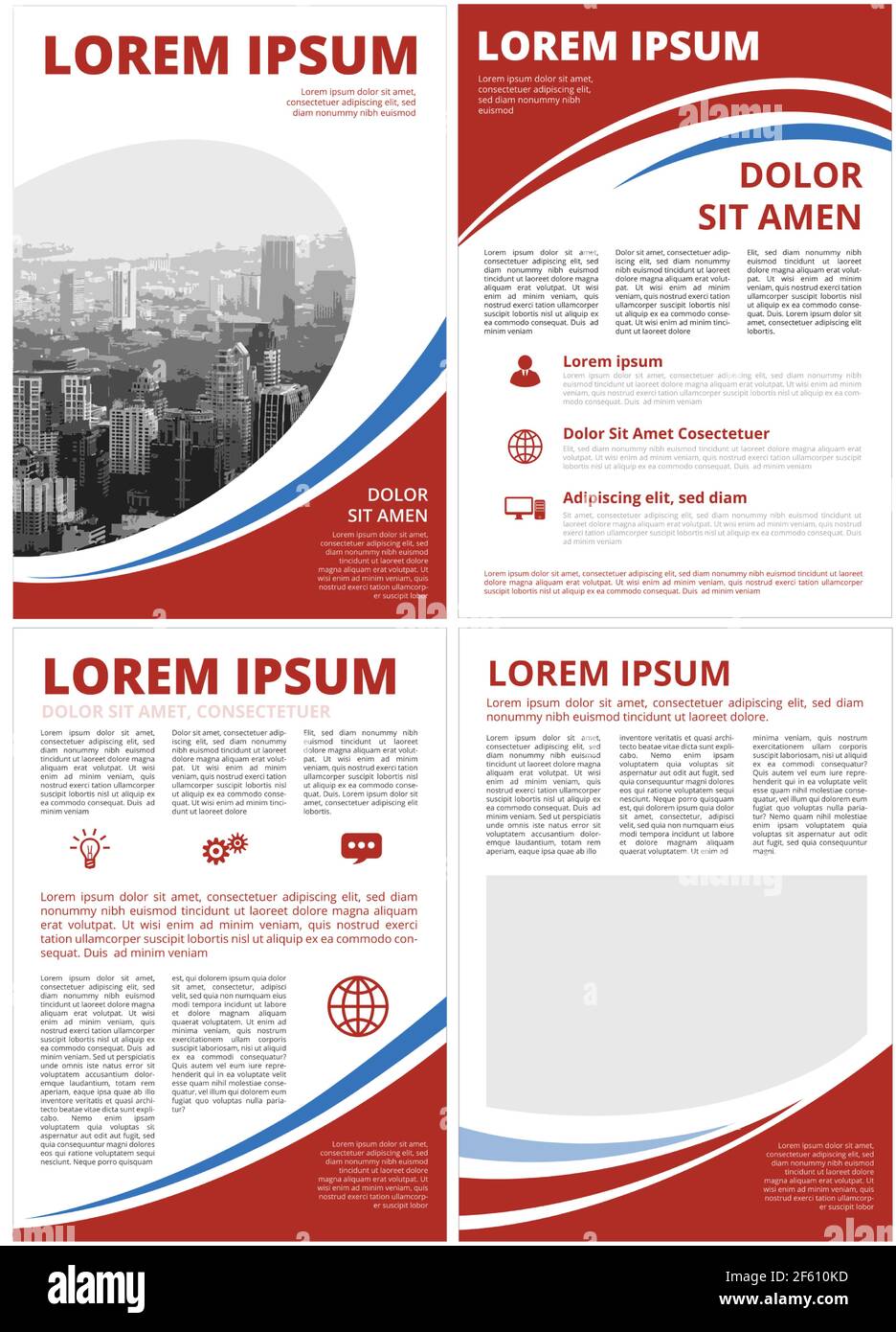 Red Colored modern business motion style covers and inner page ...