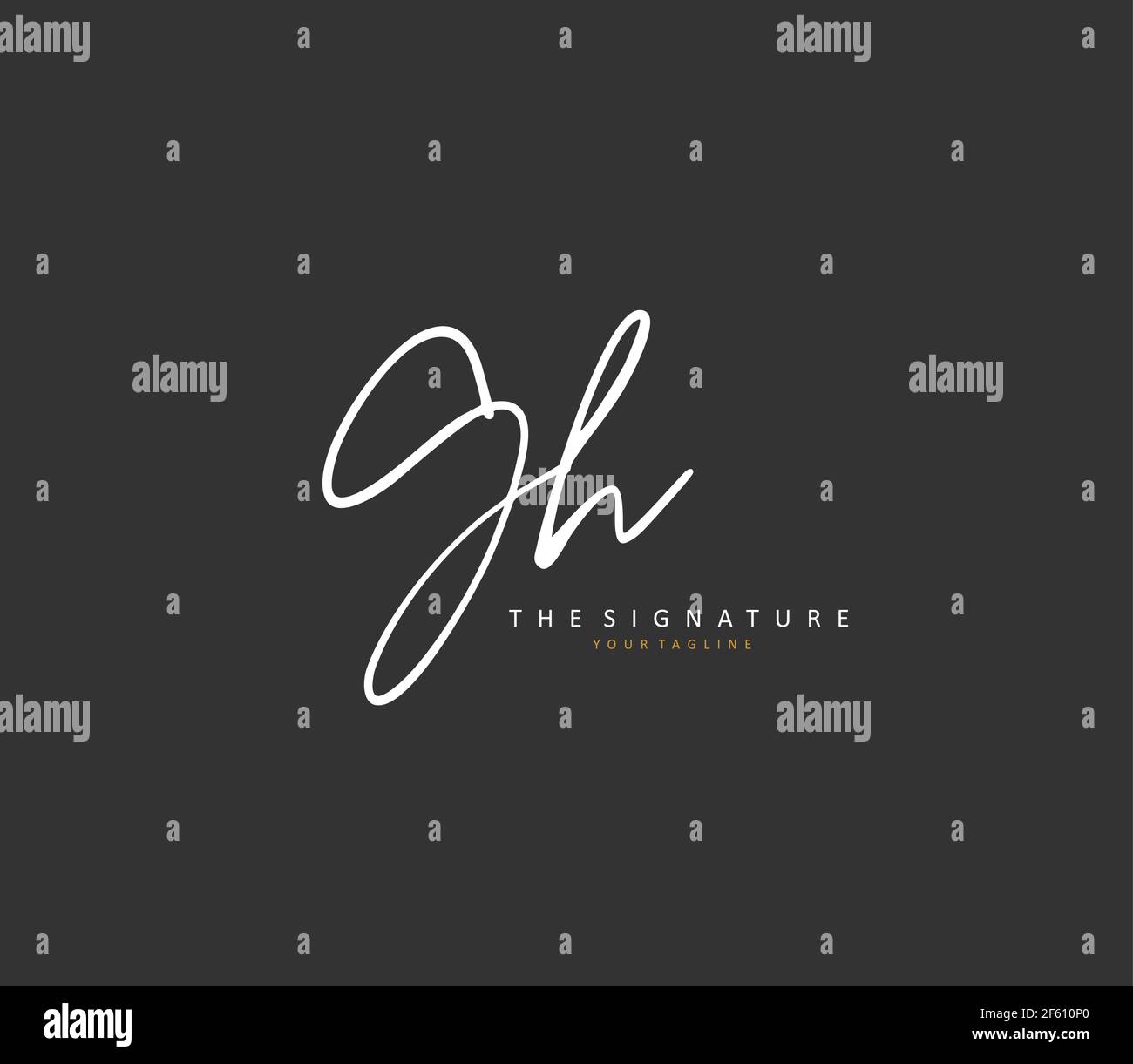 G H GH Initial letter handwriting and signature logo. A concept ...