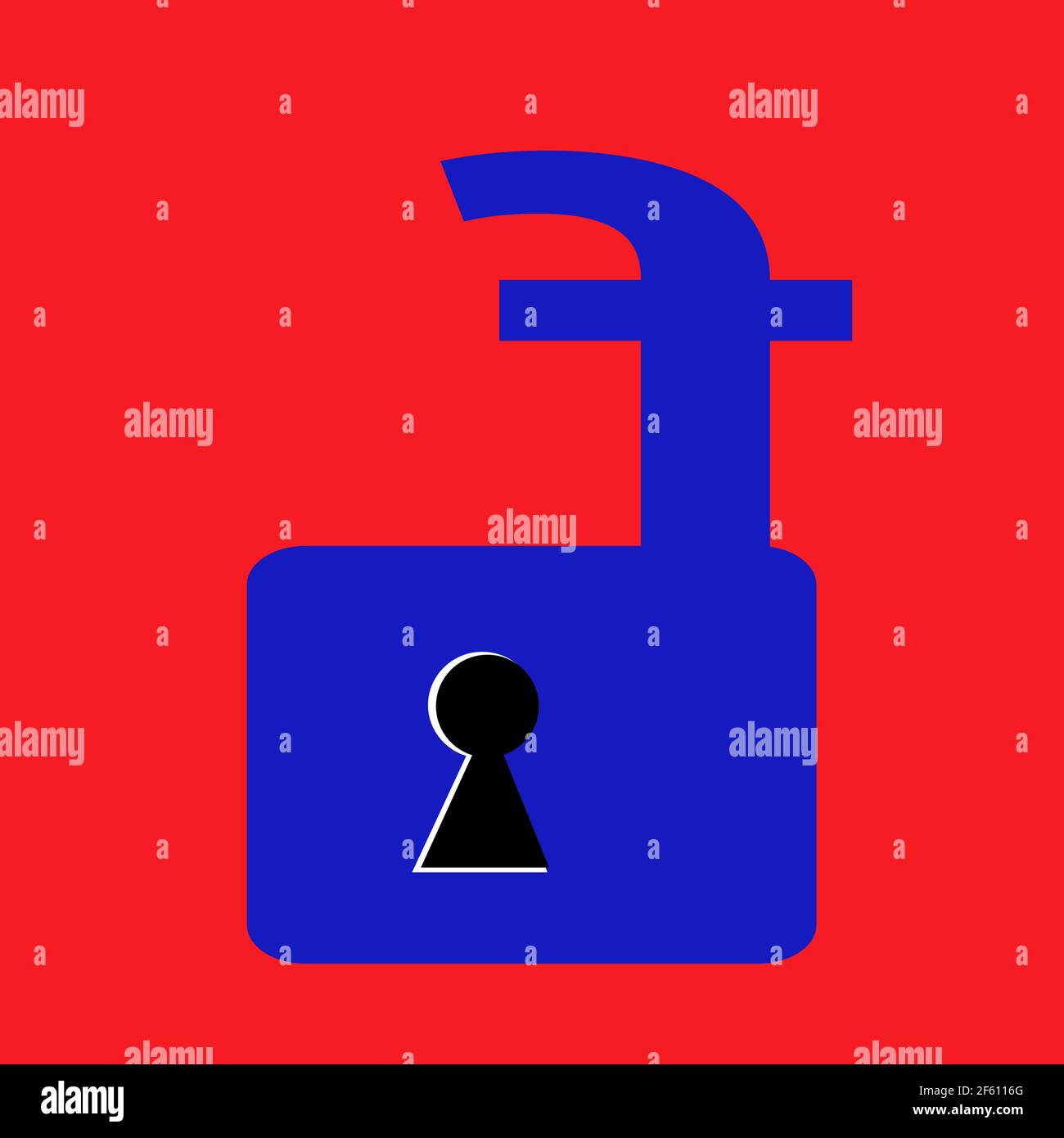 illustration of a lock made of a social media icon, to illustrate ...