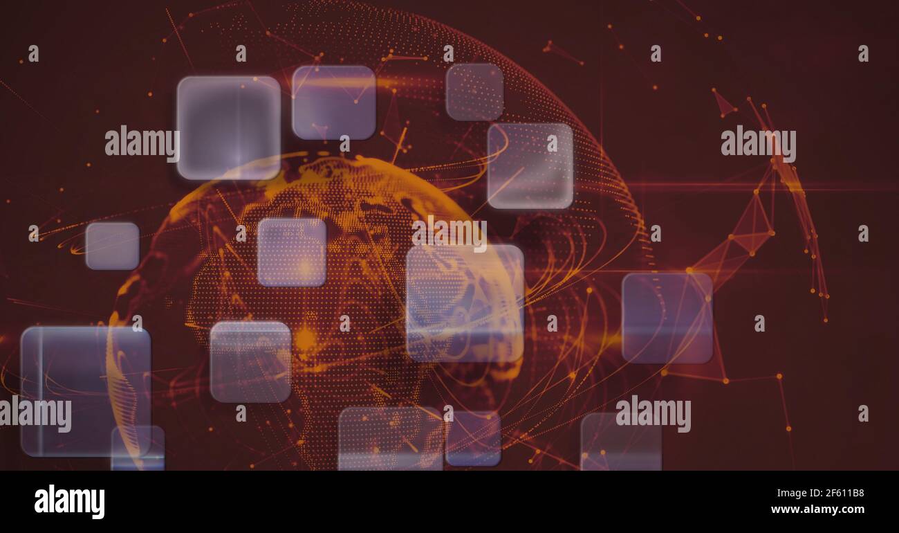 Red network globe hi-res stock photography and images - Alamy