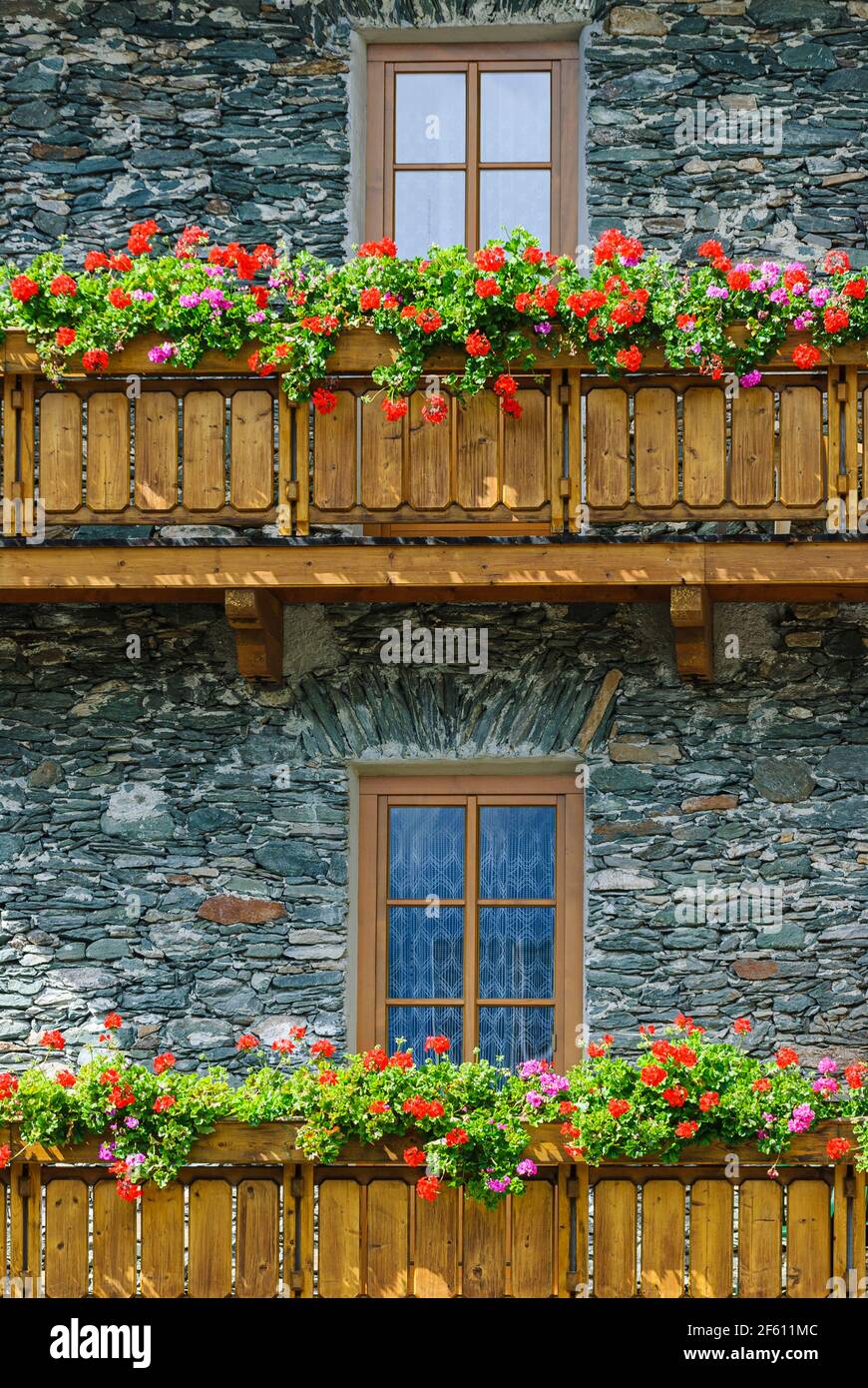 Typical wooden balcony in tirol hi-res stock photography and images - Alamy
