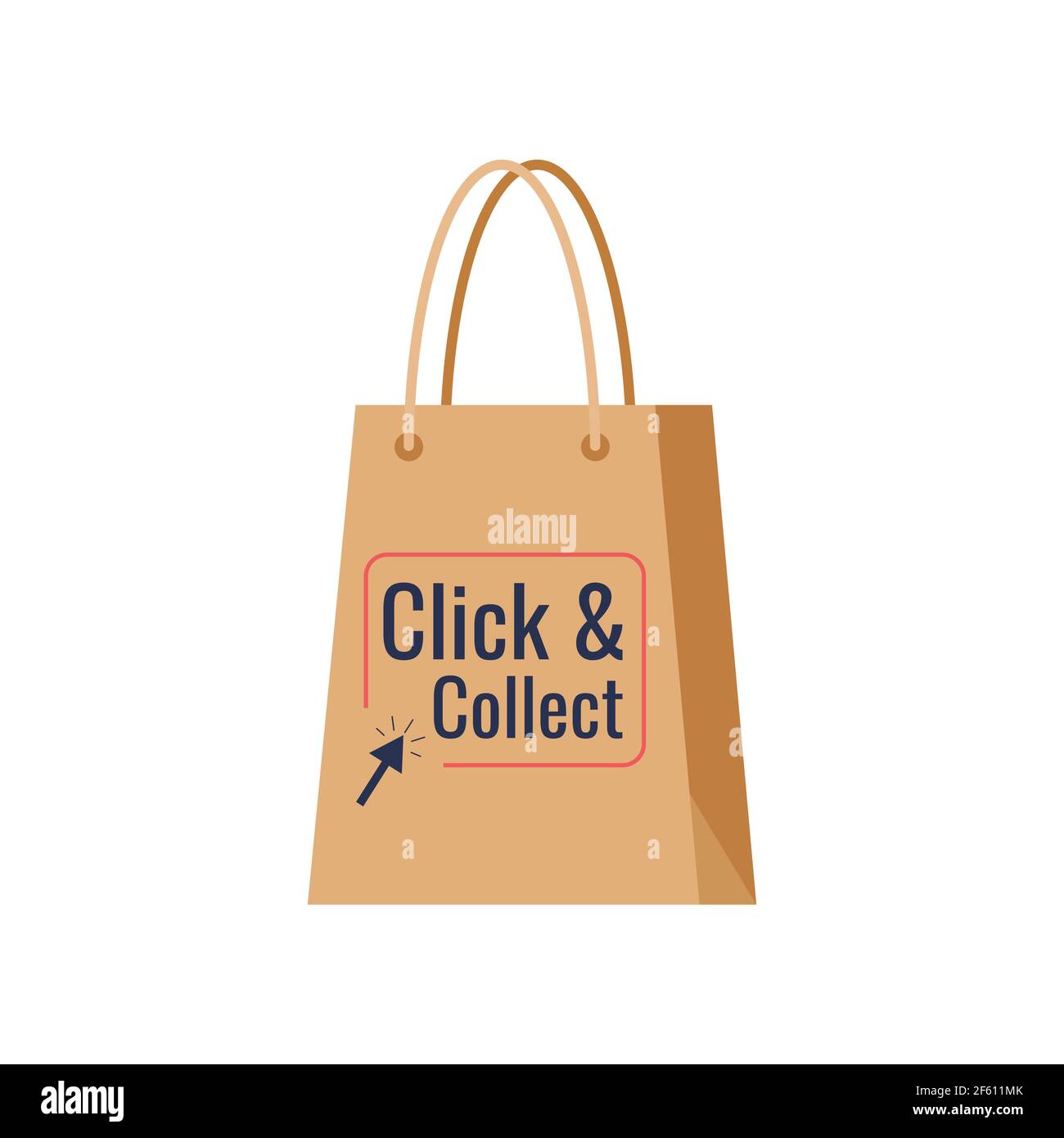 Click and collect delivery retail icon isolated on white background ...