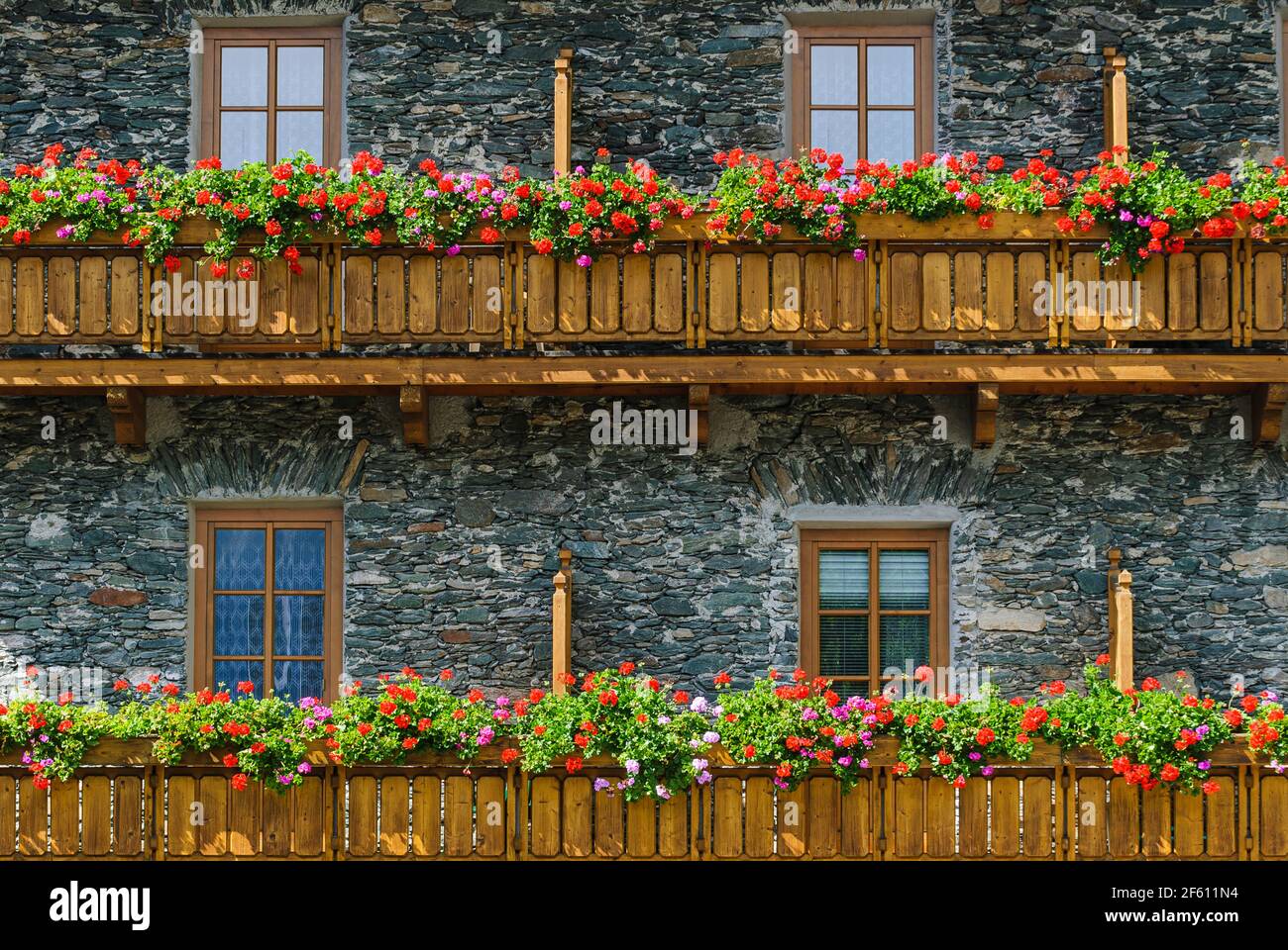 Typical wooden balcony in tirol hi-res stock photography and images - Alamy