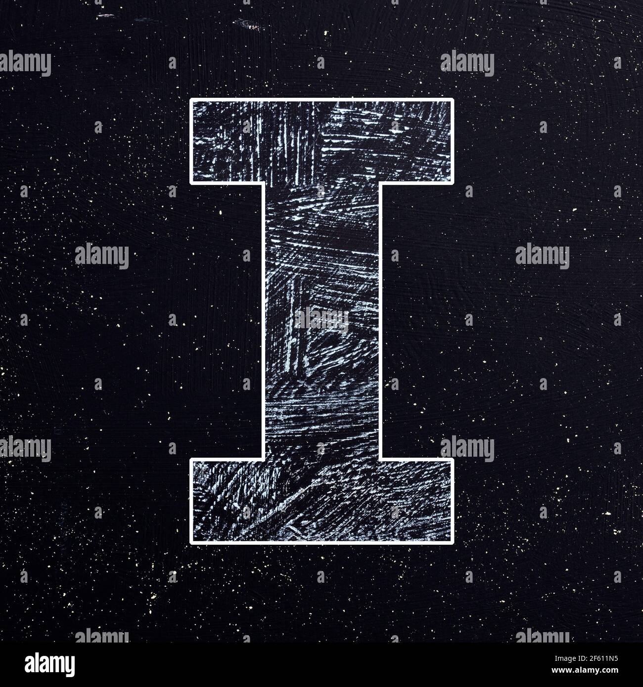 Letter I - alphabet font hand drawn in chalk Stock Photo - Alamy