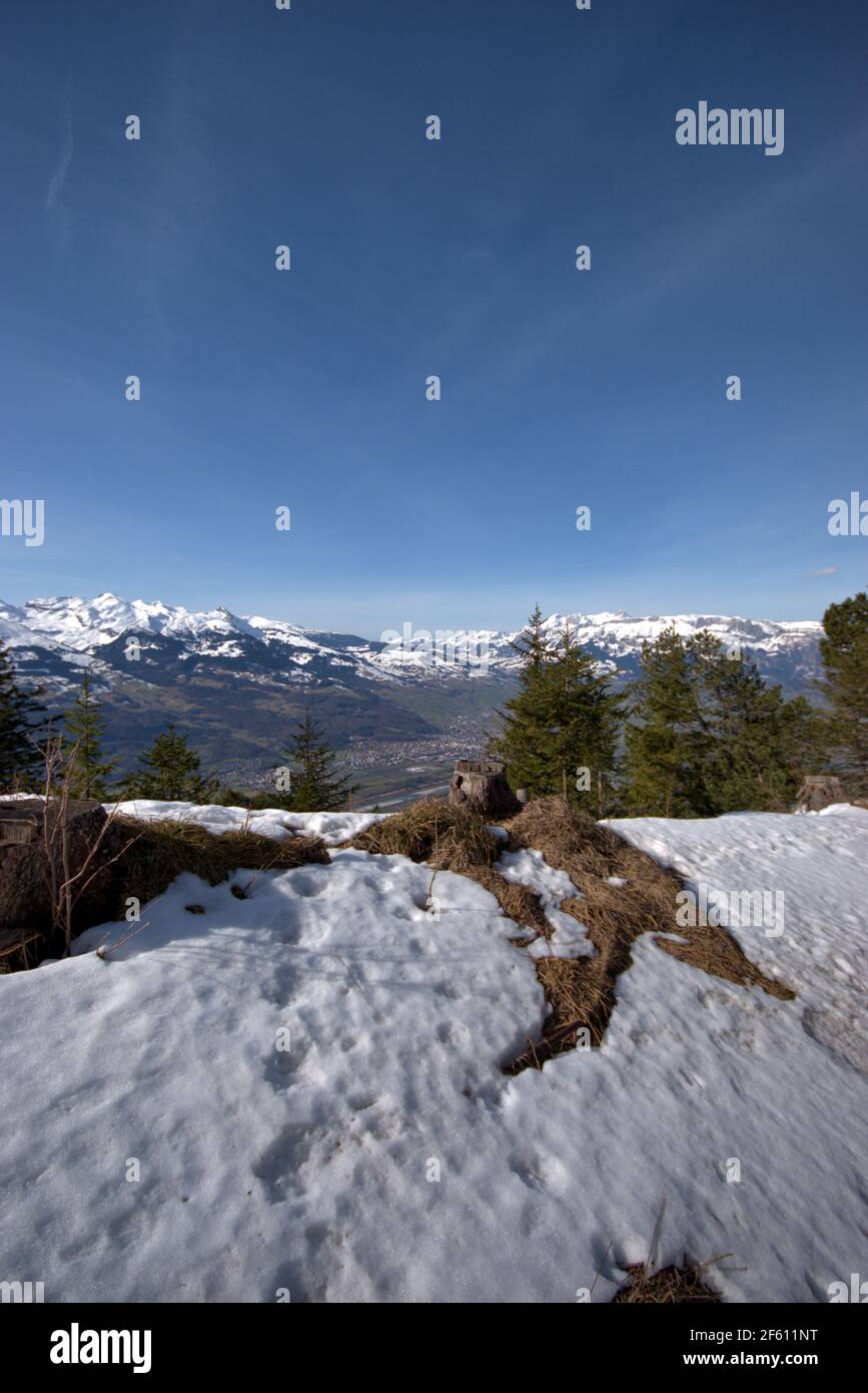 Winter mood in the snow covered mountains in Liechtenstein 19.2.2021 ...