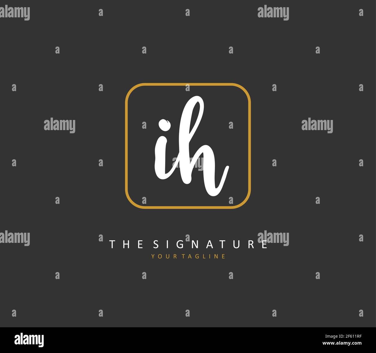 I H IH Initial letter handwriting and signature logo. A concept ...