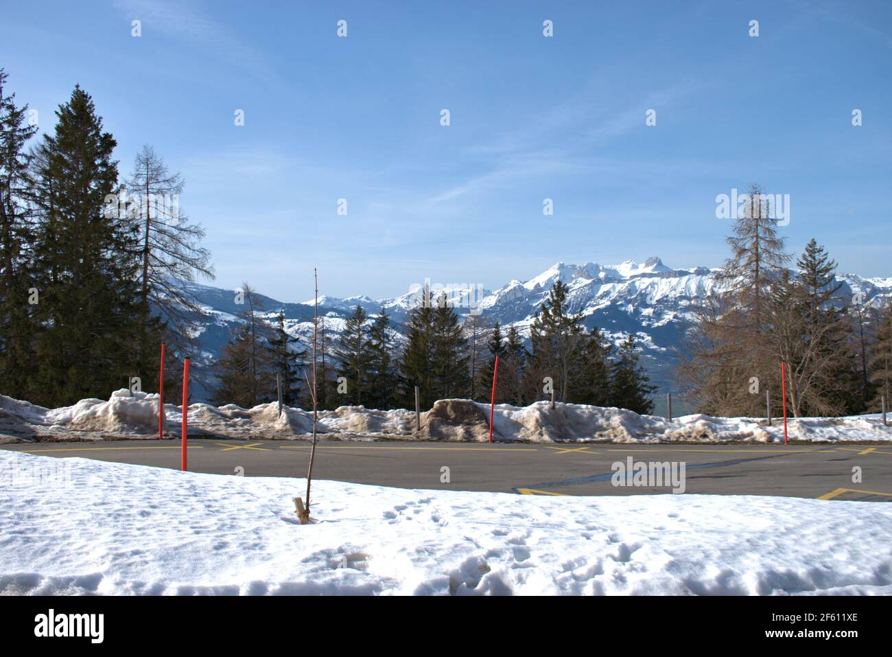 Winter mood in the snow covered mountains in Liechtenstein 19.2.2021 ...
