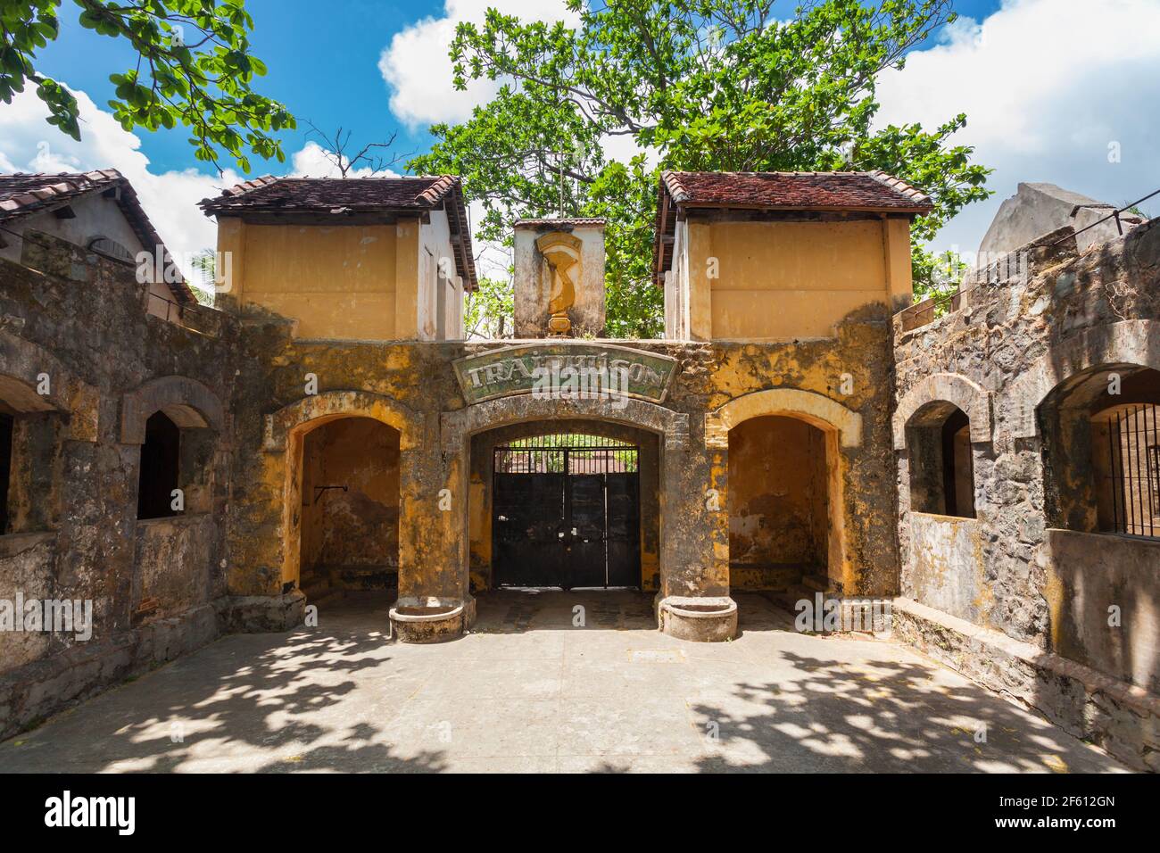 Entrance gate to the Con Son Prison Museum On Con Dao Island In Vietnam ...