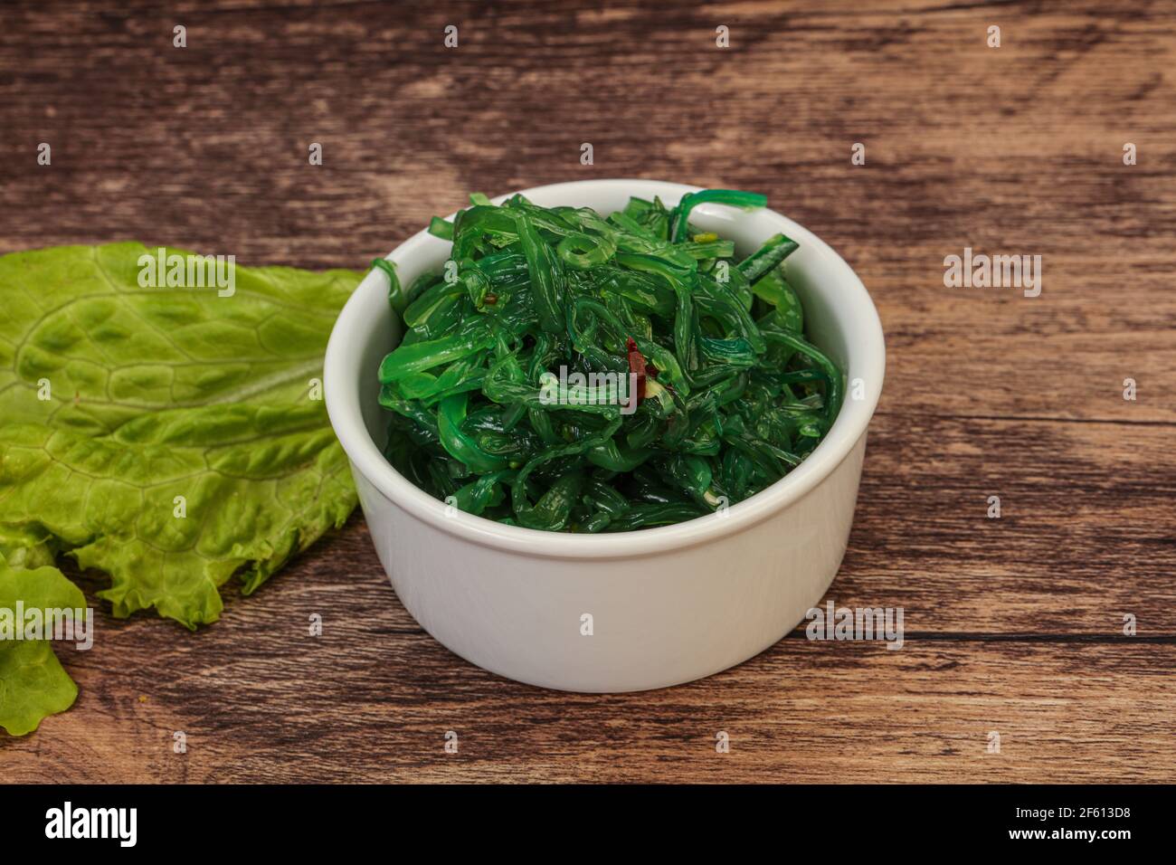 Green Chuka Seaweed Salad Isolated on White Background Top View. Wakame ...