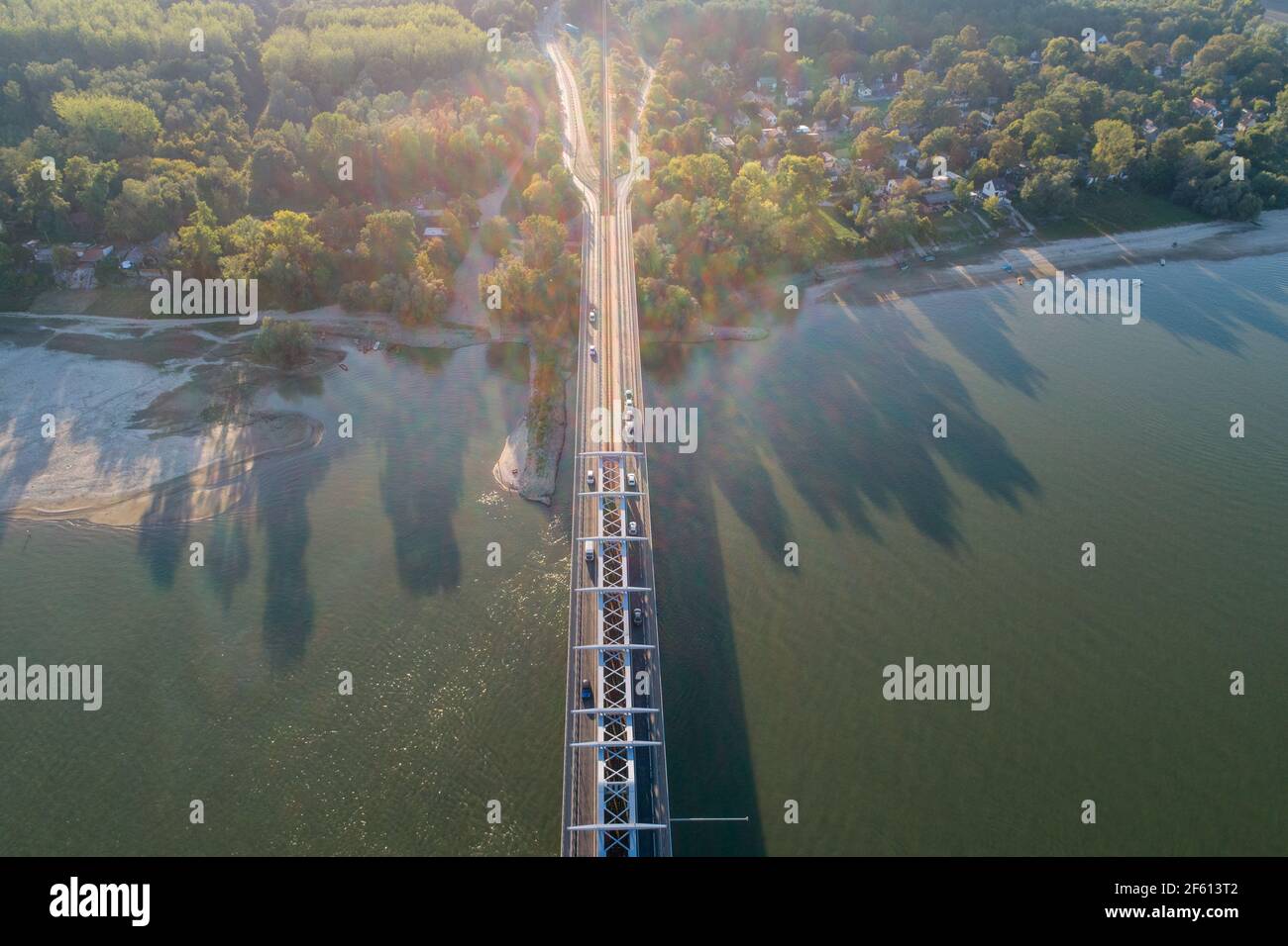 Baja Bridge in Hungary across river Danube Stock Photo - Alamy