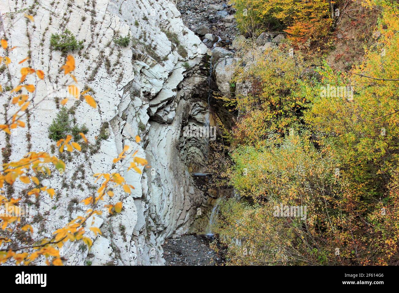 Beautiful waterfall in the forest. Azerbaijan. Ismayilli region. The ...