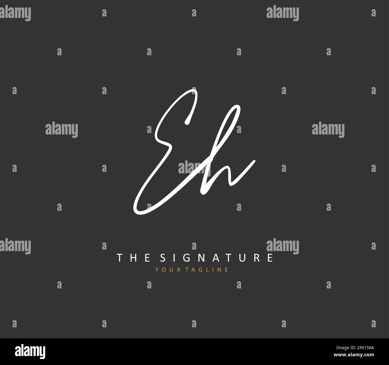 E H EH Initial letter handwriting and signature logo. A concept ...