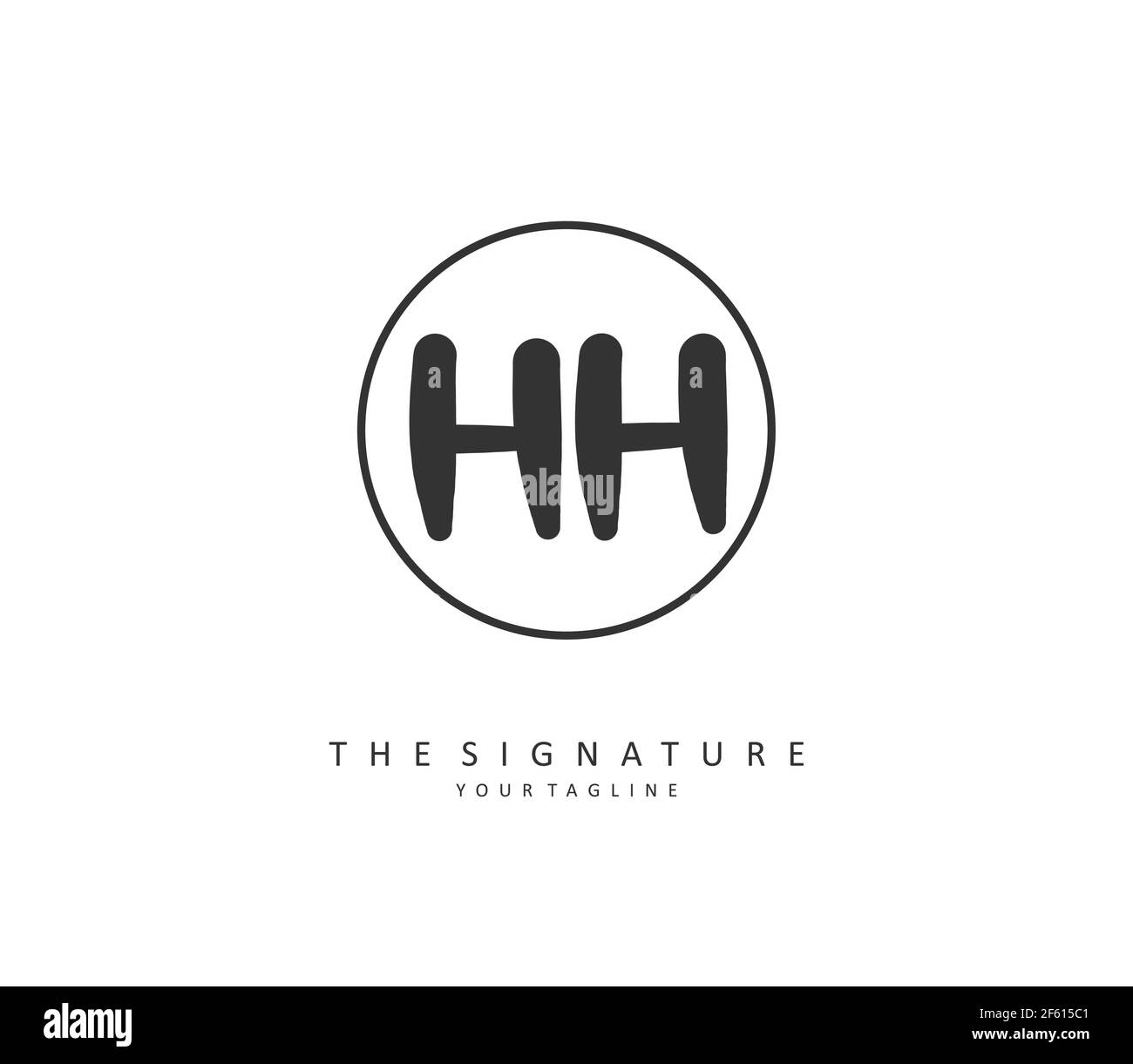 H HH Initial letter handwriting and signature logo. A concept ...