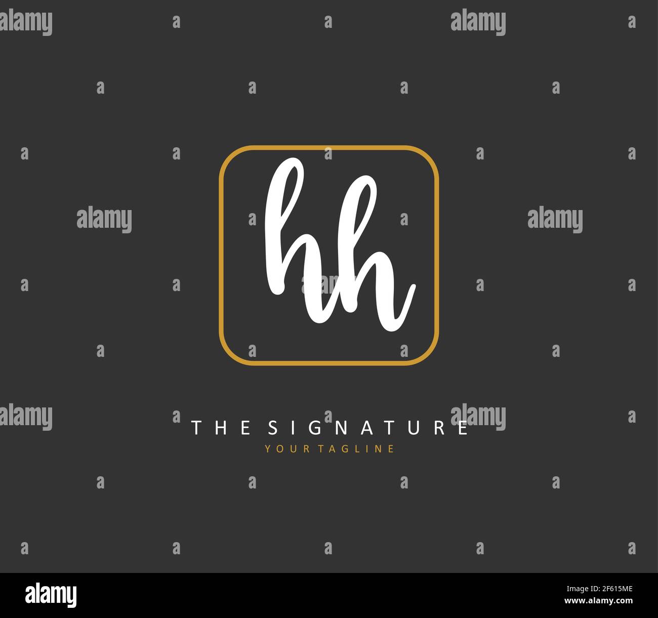 H HH Initial letter handwriting and signature logo. A concept handwriting initial logo with ...