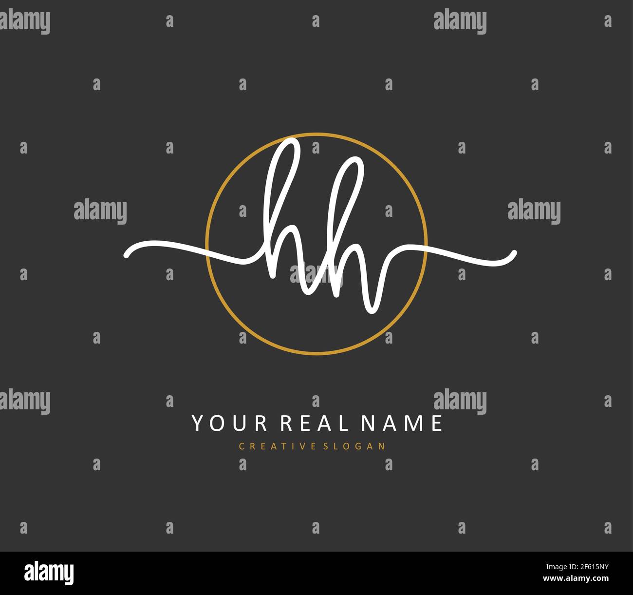H HH Initial letter handwriting and signature logo. A concept ...