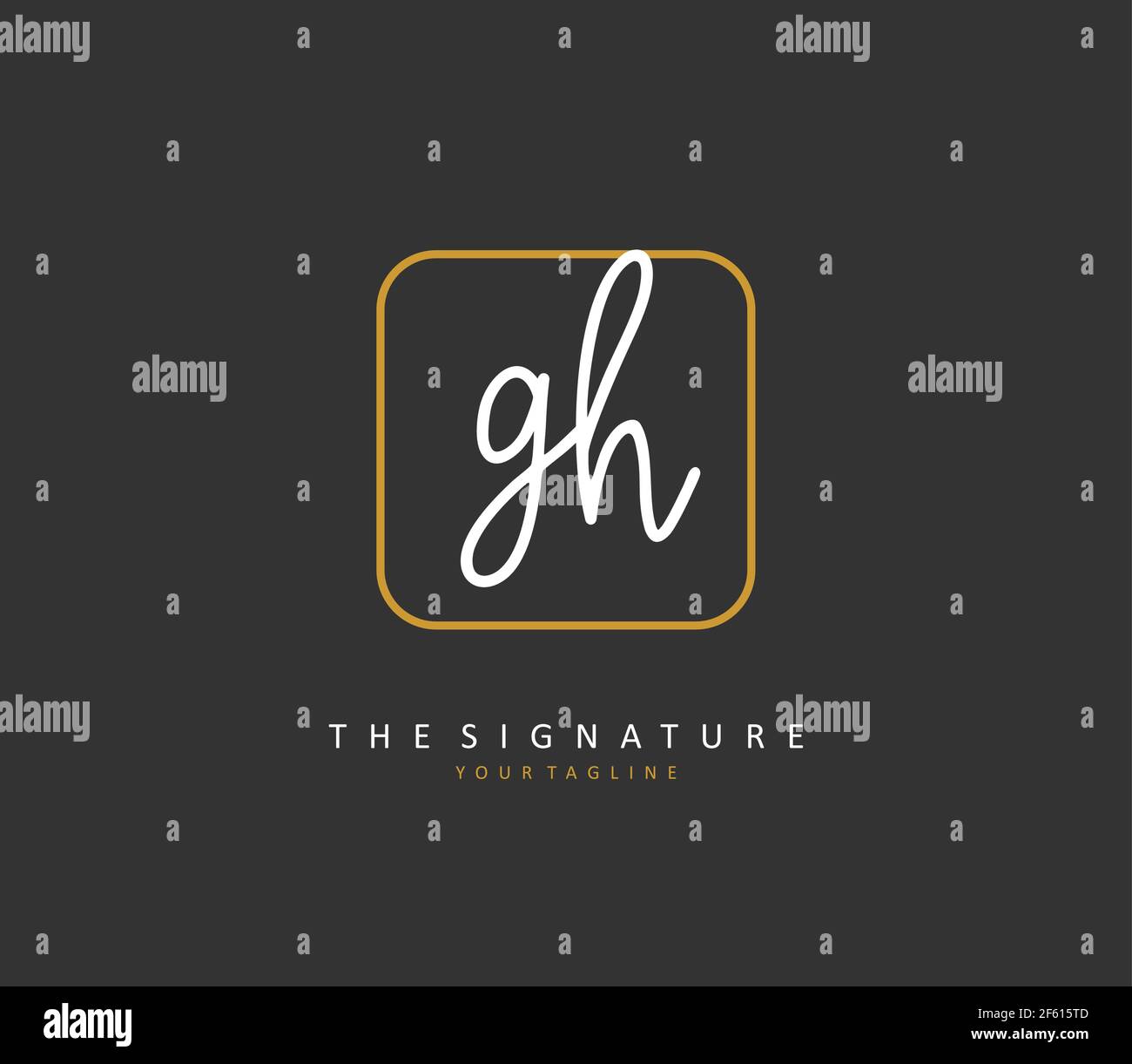 G H GH Initial letter handwriting and signature logo. A concept ...