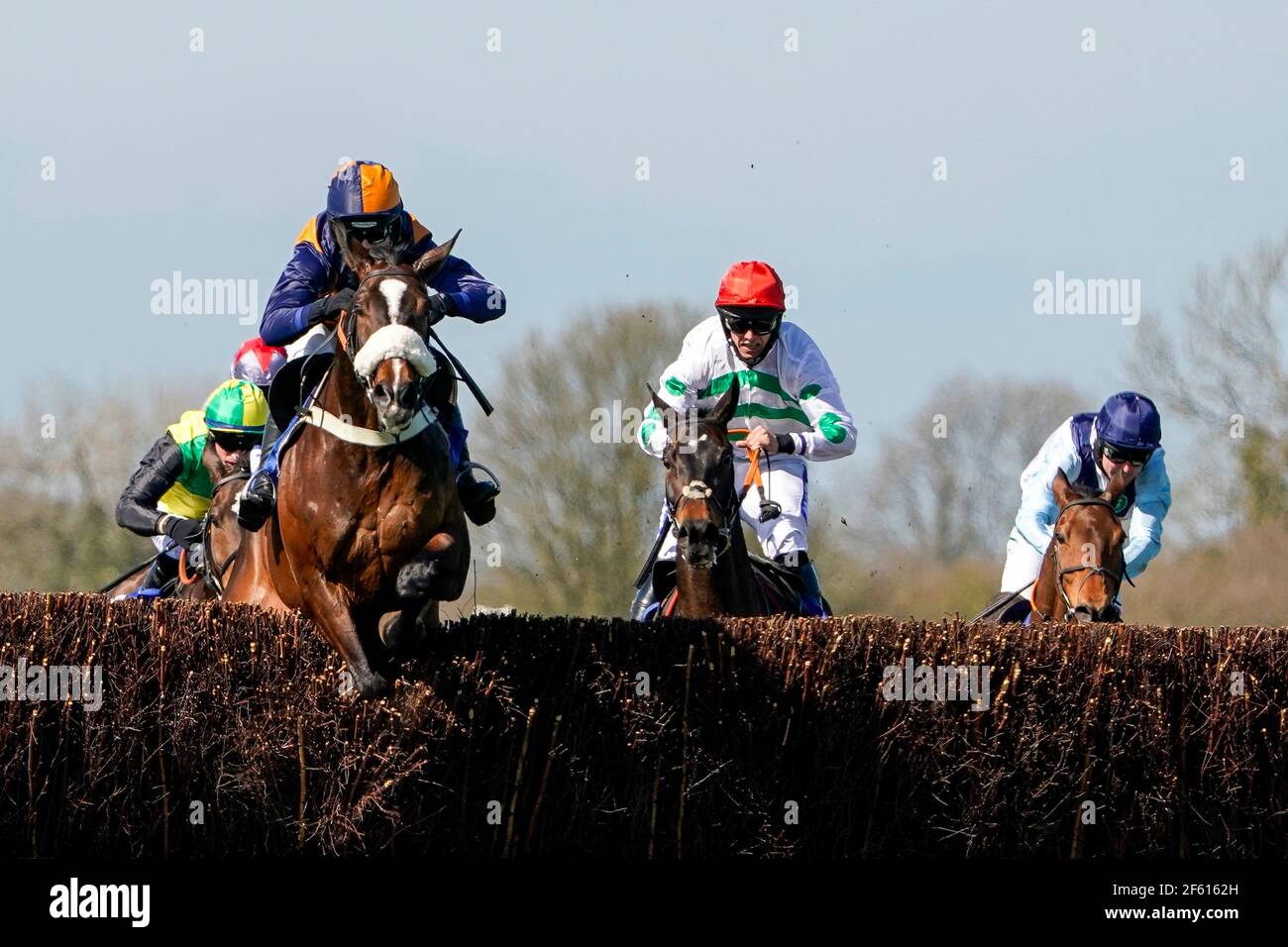 Harry Cobden riding Kauto The King (left) clears the last to win The ...