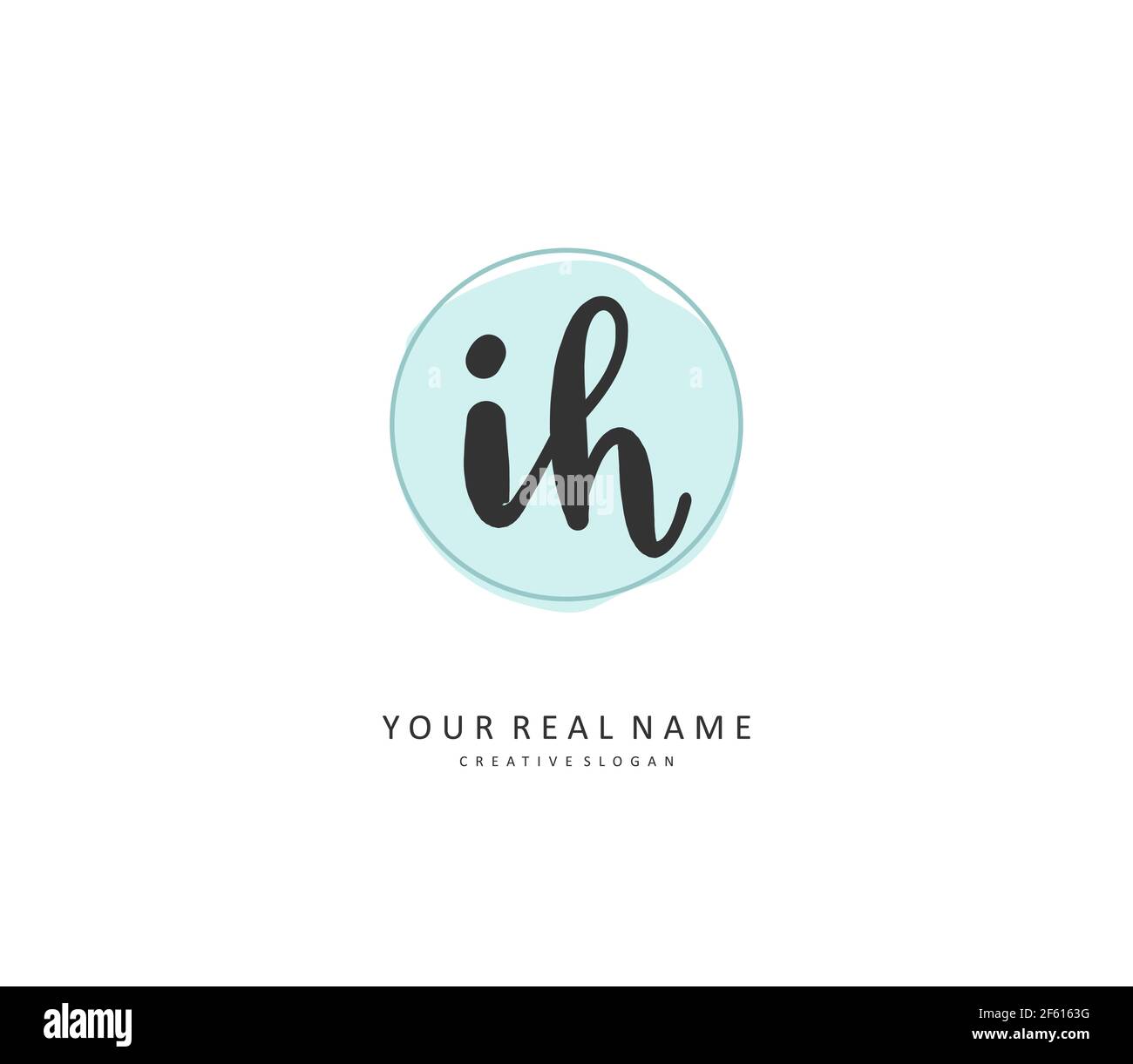 I H IH Initial letter handwriting and signature logo. A concept ...
