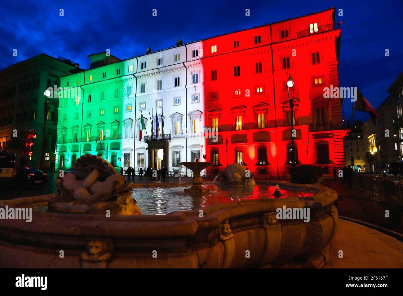 Italy, Rome, March 19, 2021 : Chigi Palace, headquarters of the italian ...