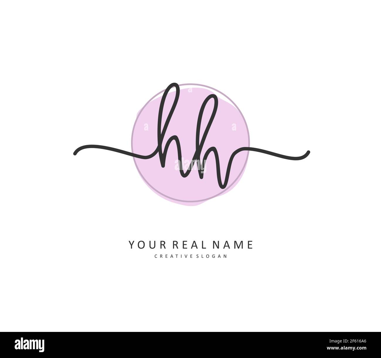 H HH Initial letter handwriting and signature logo. A concept ...